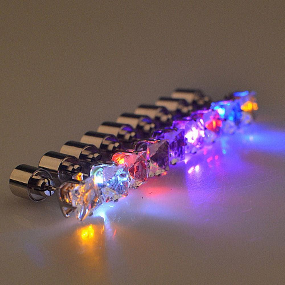 Colorful couple square LED luminous earrings trendy men and women ...