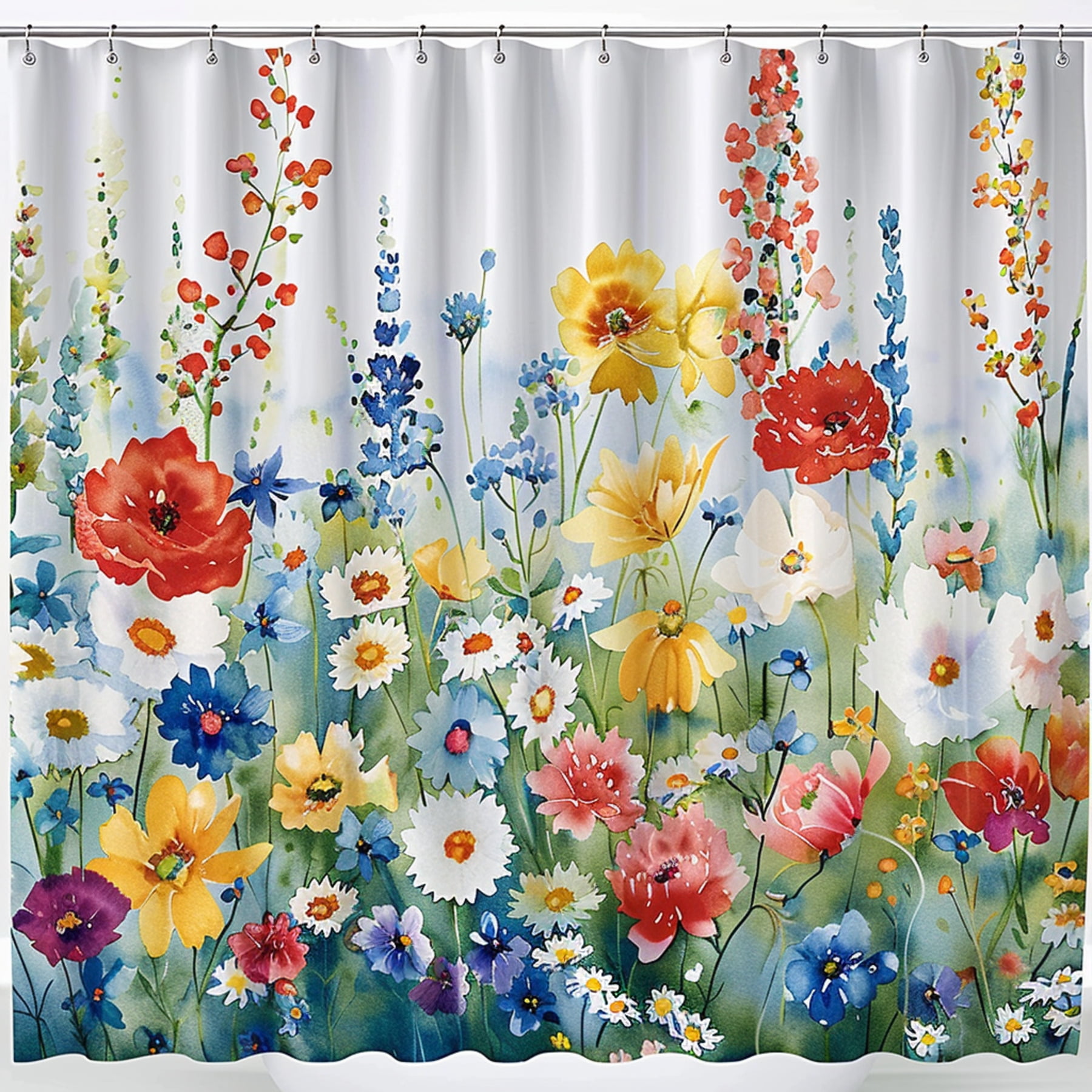 Colorful Floral Field Shower Curtain Adds A Vibrant Touch To Your