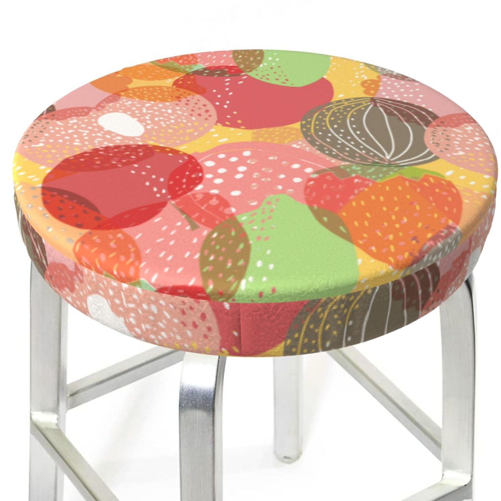 Colorful fruit Bar Stool Covers - Stretch Round Seat Covers with ...