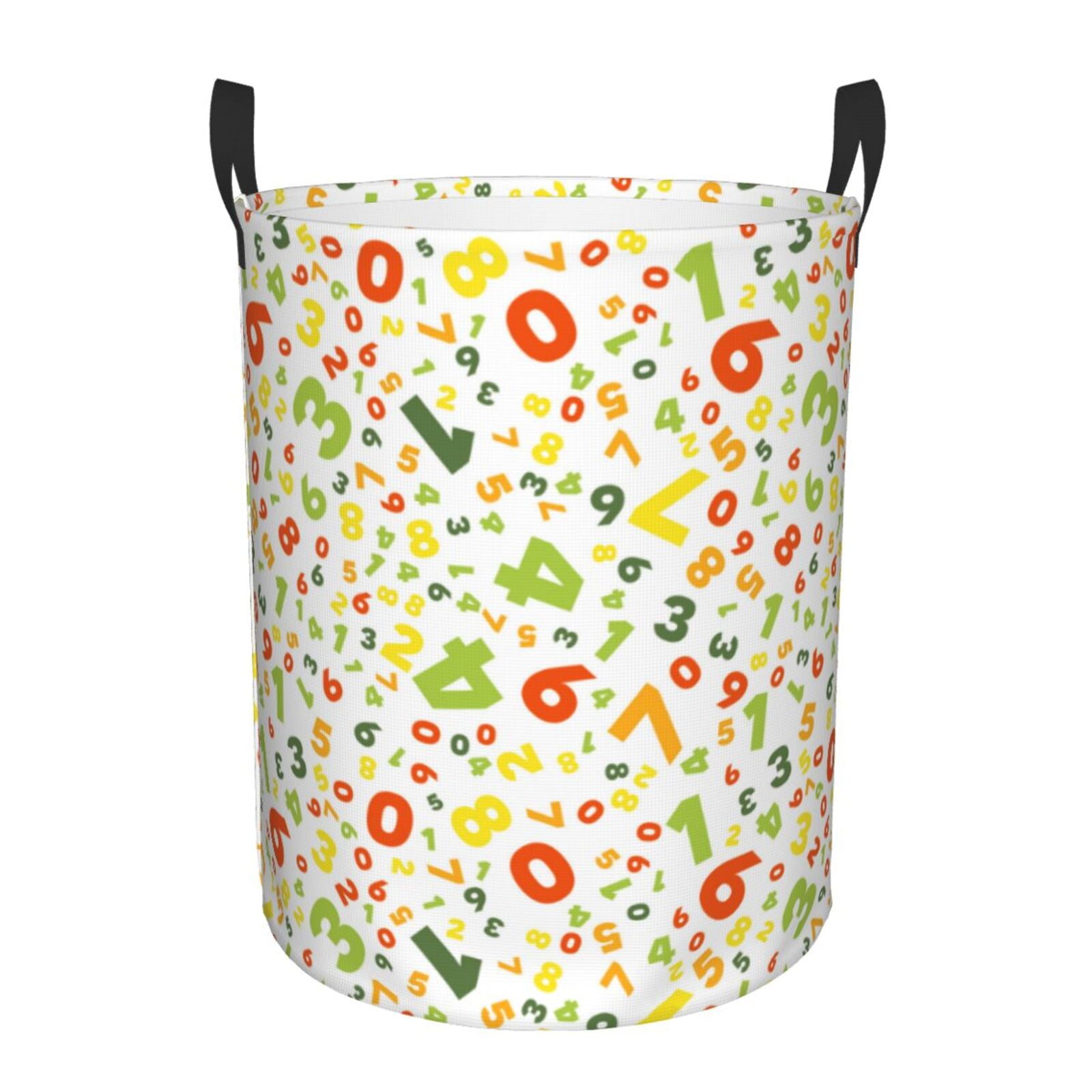 Colorful math numbers Laundry Basket with Handles - Freestanding ...