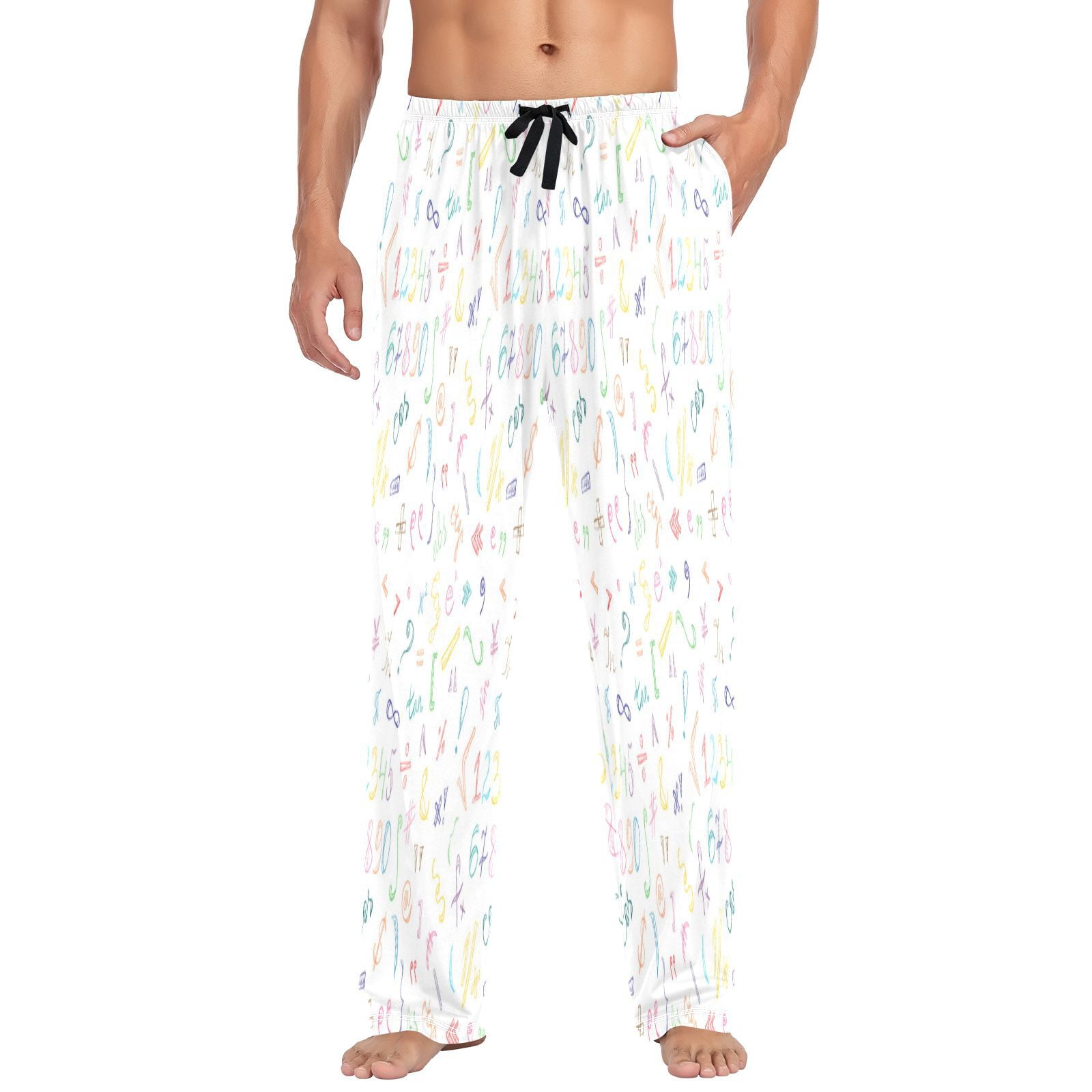 Colorful math symbols pattern Men's Pajama Pants Ultra Bottoms ...