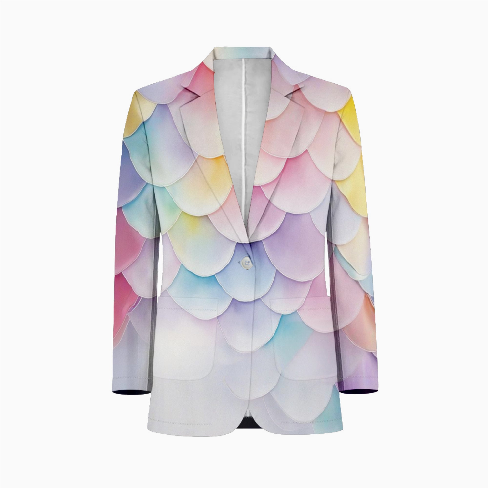 Colorful mermaid scales Customized Men's Suits full man Shawl Collar ...