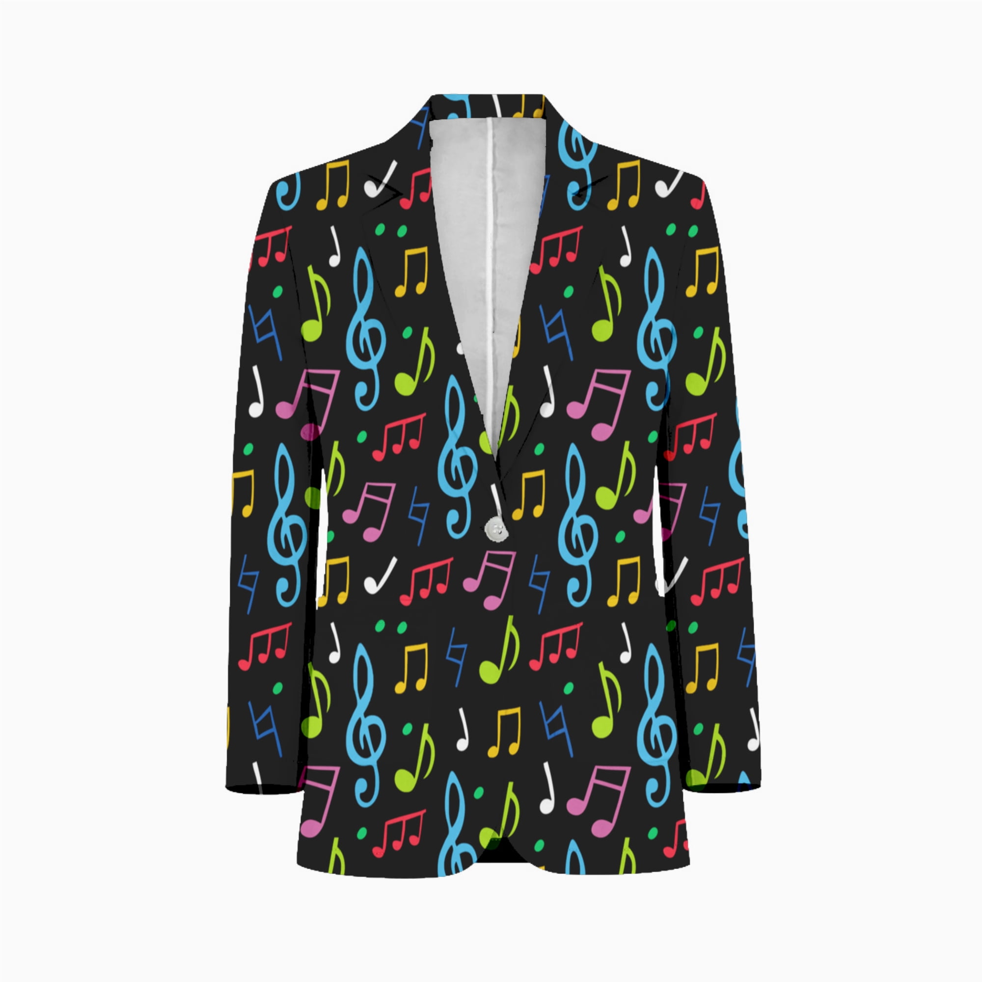 Colorful music symbols Customized Men's Suits full man Shawl Collar ...