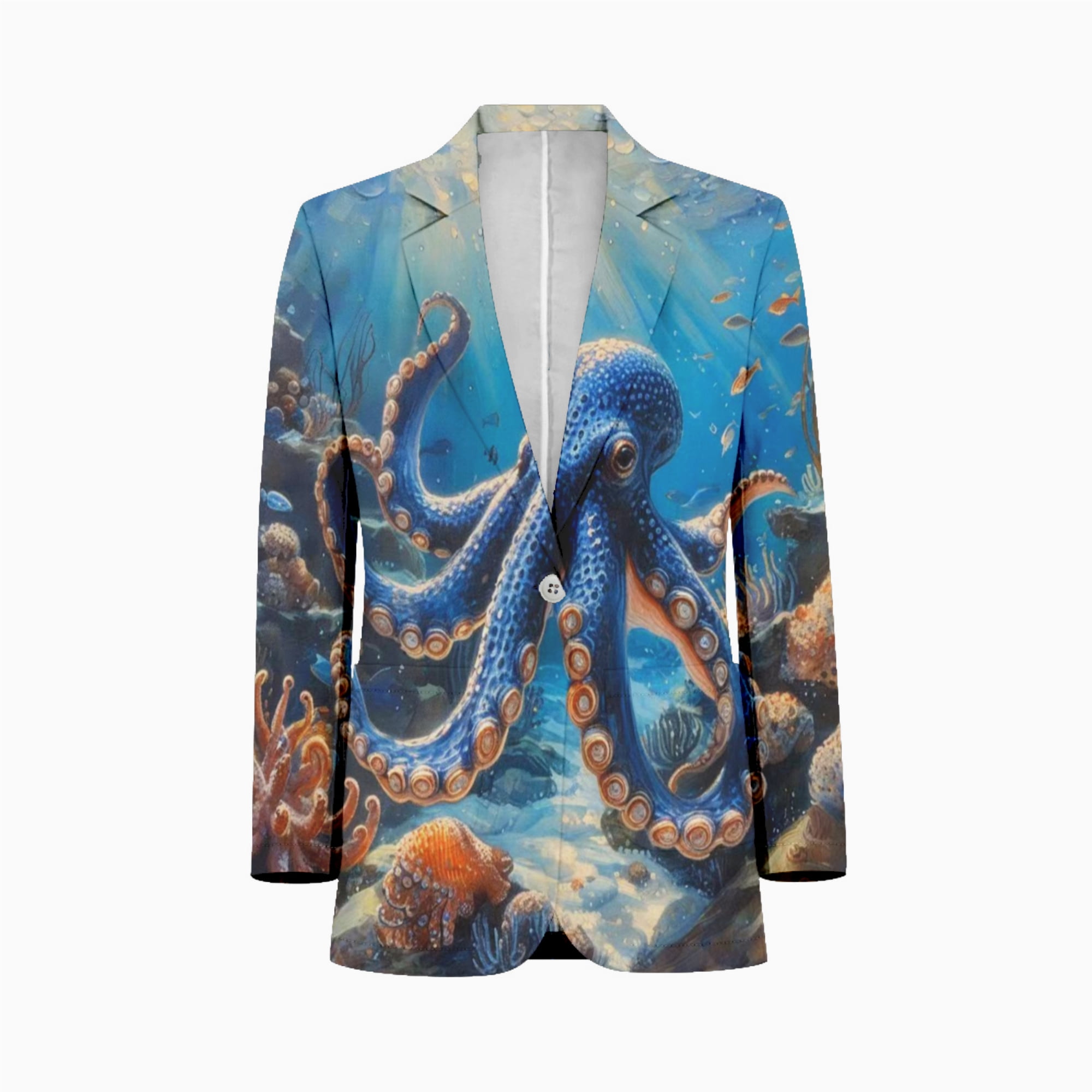 Colorful octopus Men's Suit Blazer Casual Party Wear Slim Fit Suit ...