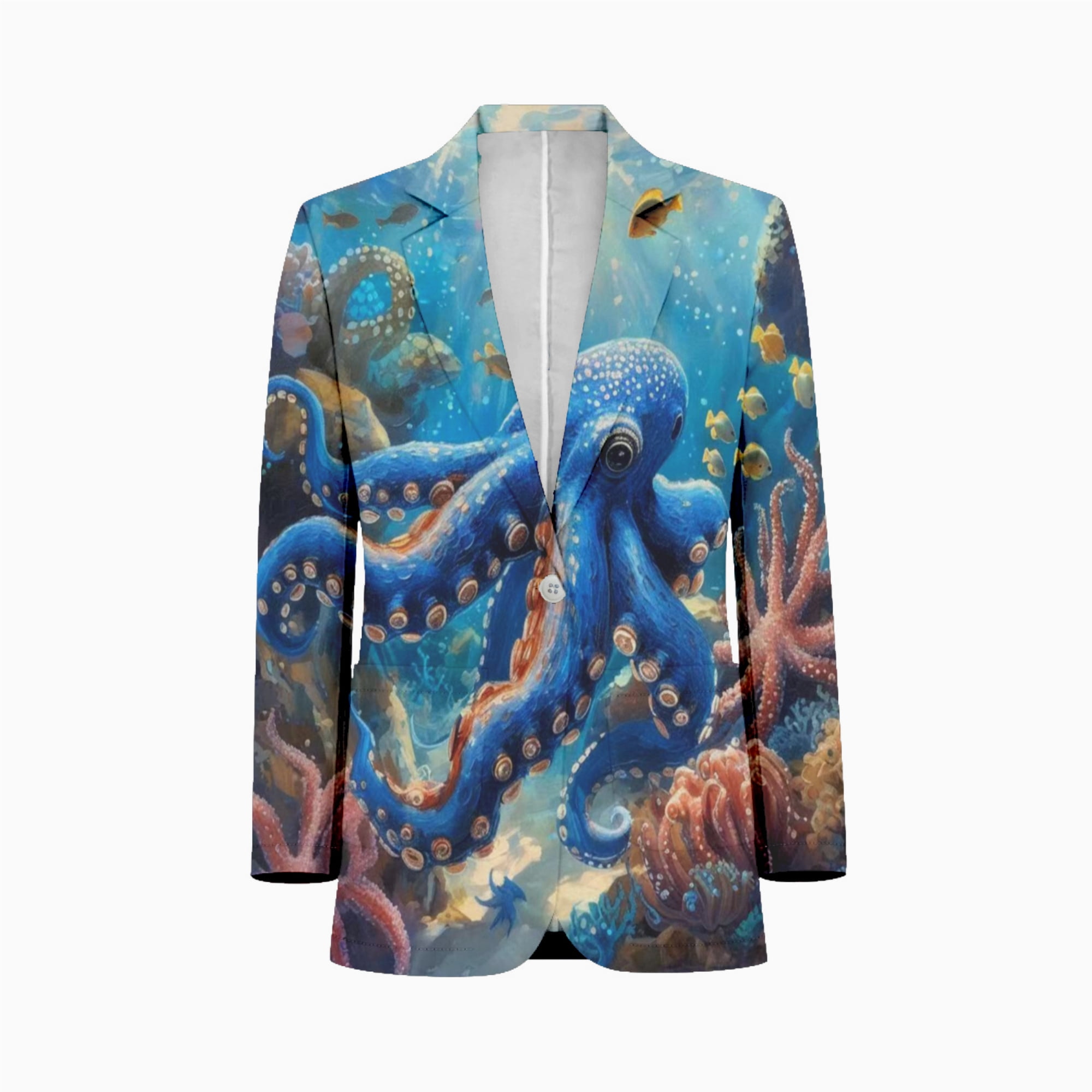 Colorful octopus seabed Customized Men's Suits full man Shawl Collar ...