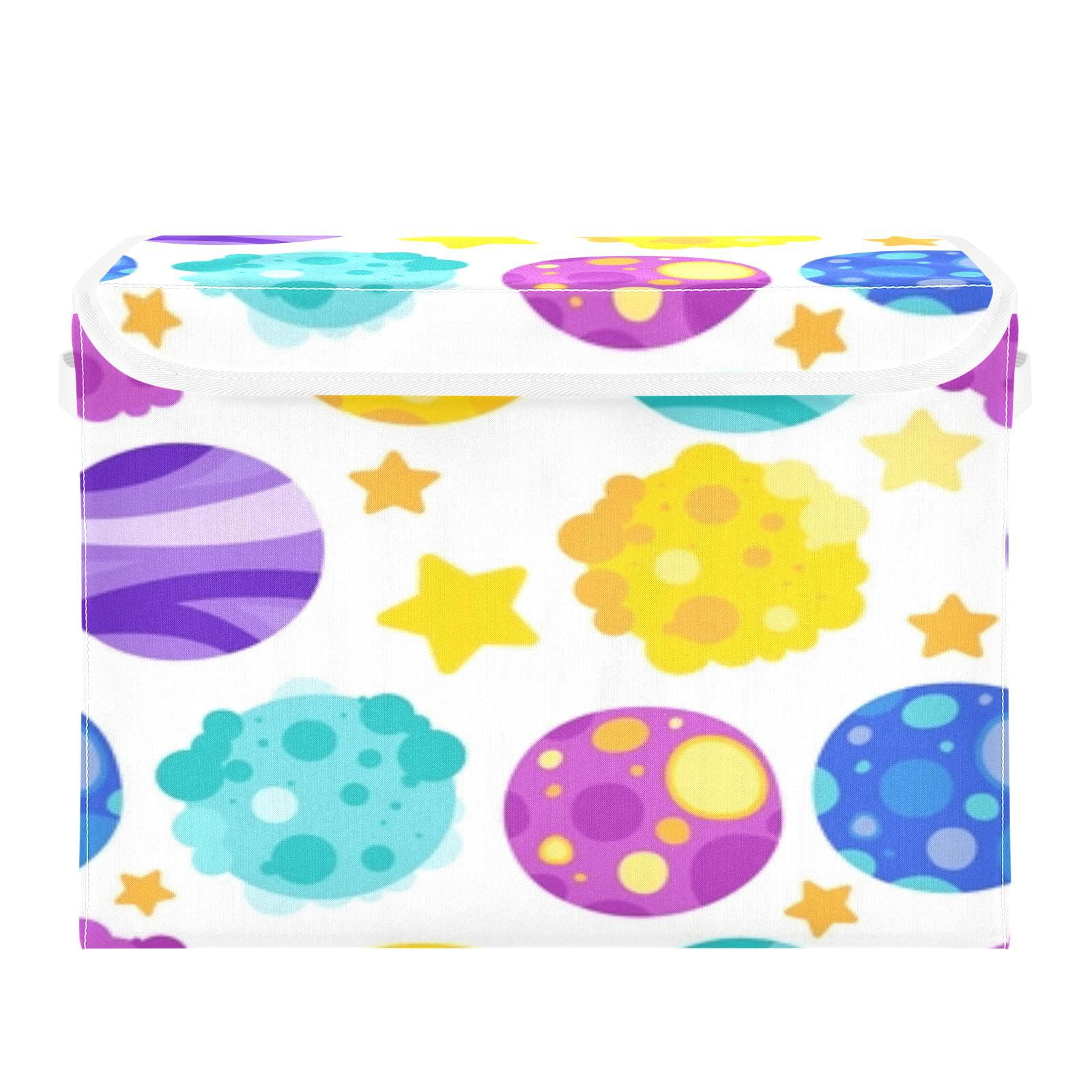 Colorful planets stars background pattern Storage Bins with lid ...
