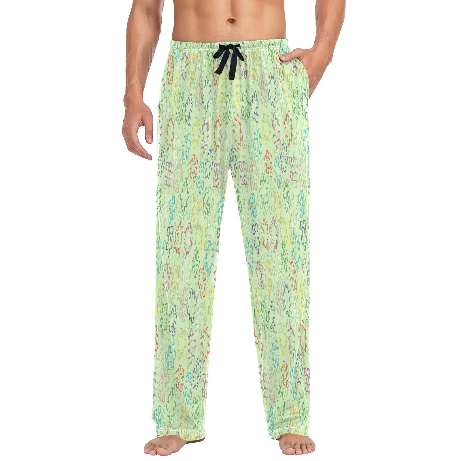Colorful puzzle piece pattern background Pajama Pants for Men, Men's ...