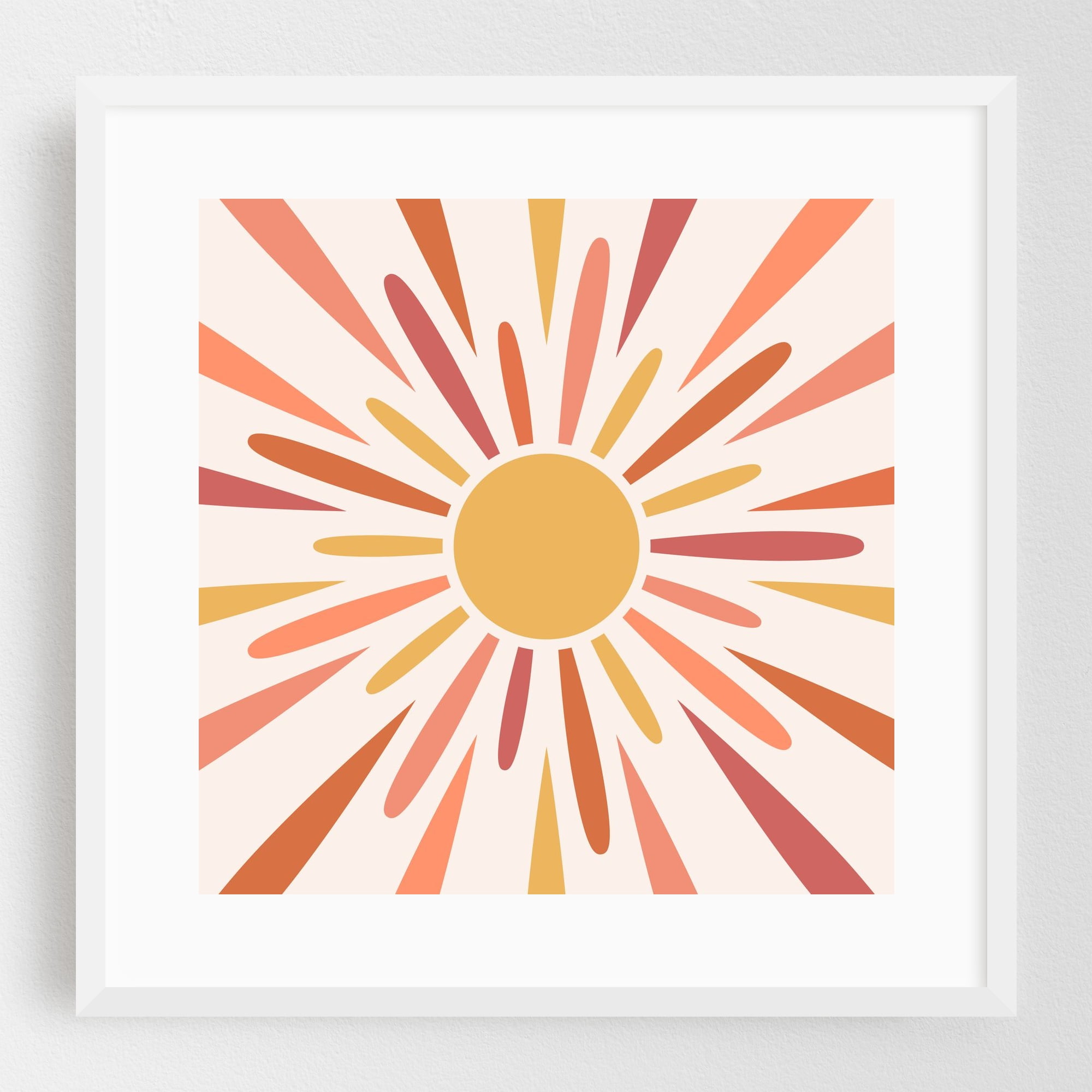 Colorful retro sunshine - Illustration Boho Abstract Geometric Retro ...