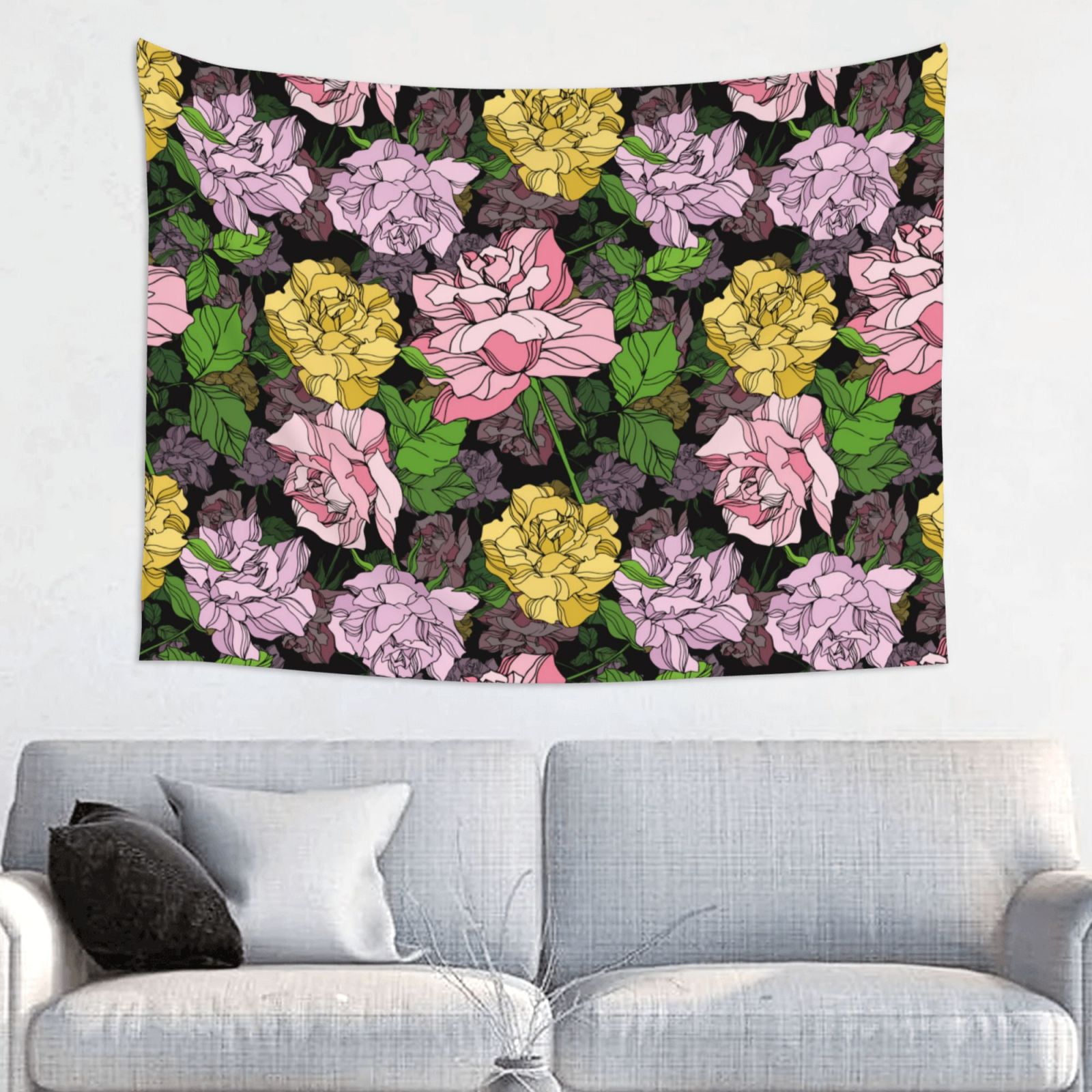 Colorful roses Tapestry, Wall Tapestry Tapestry Wall Hanging, Tapestry ...