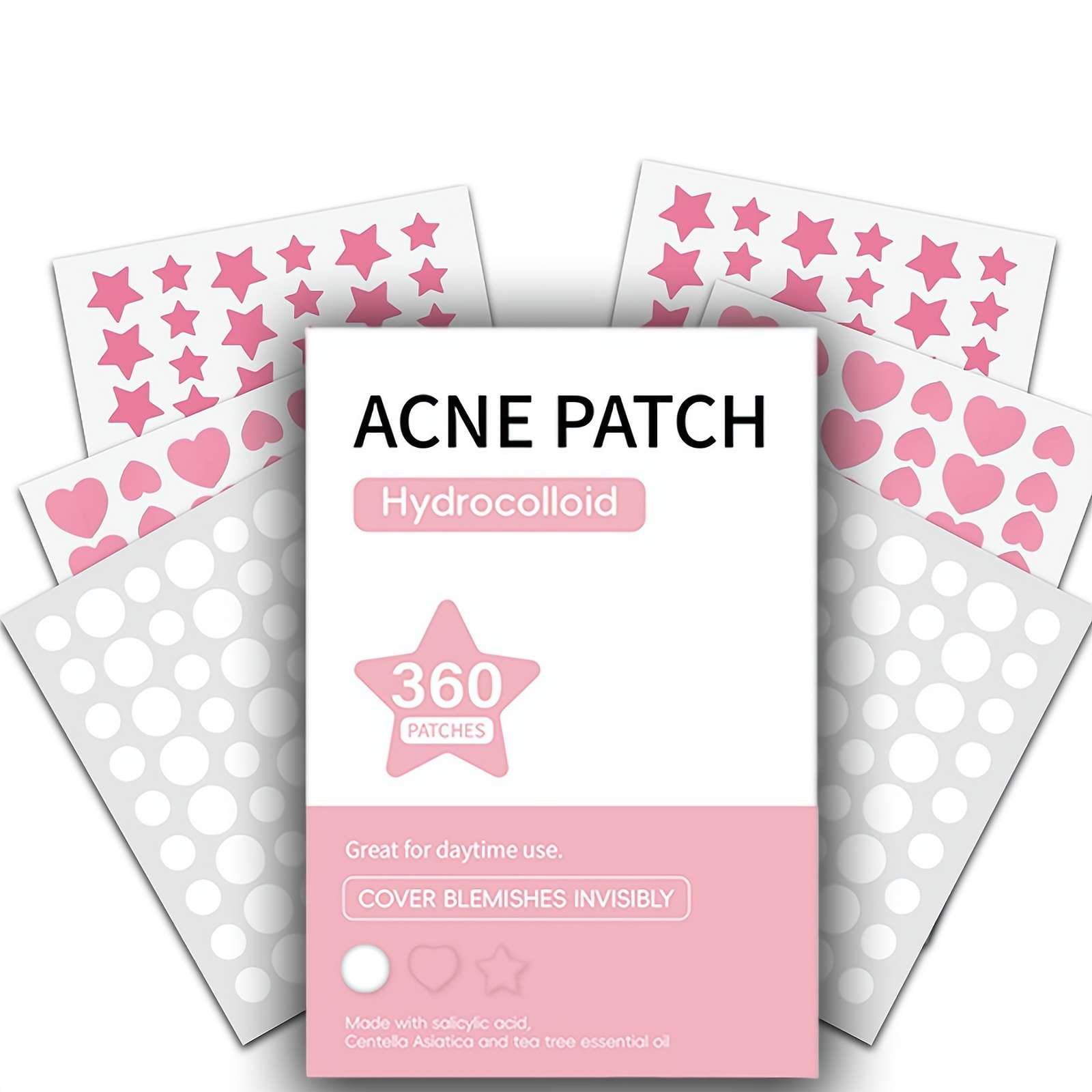 Colorful set of acne stickers, mild and non-irritating to lighten acne ...