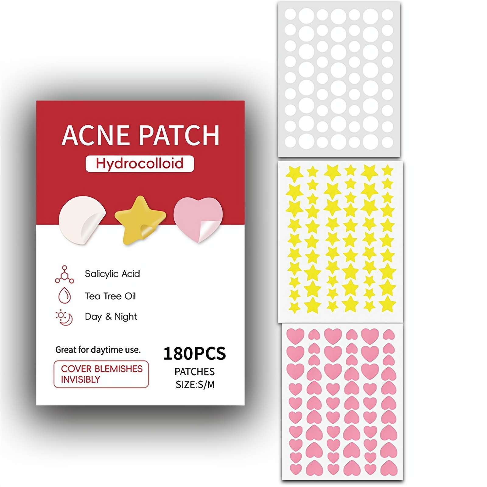 Colorful set of acne stickers, mild and non-irritating to lighten acne ...