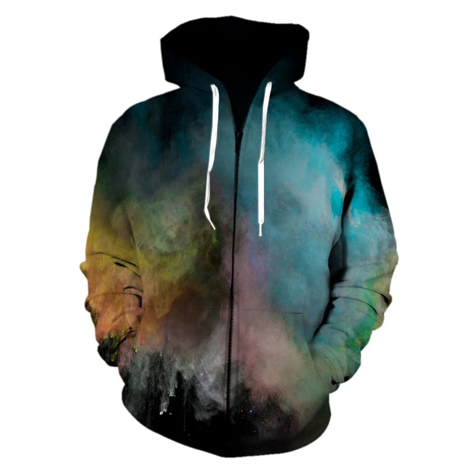 Colorful smoke 3D Printed zipper Hoodie Men Women Spring Autumn Street ...