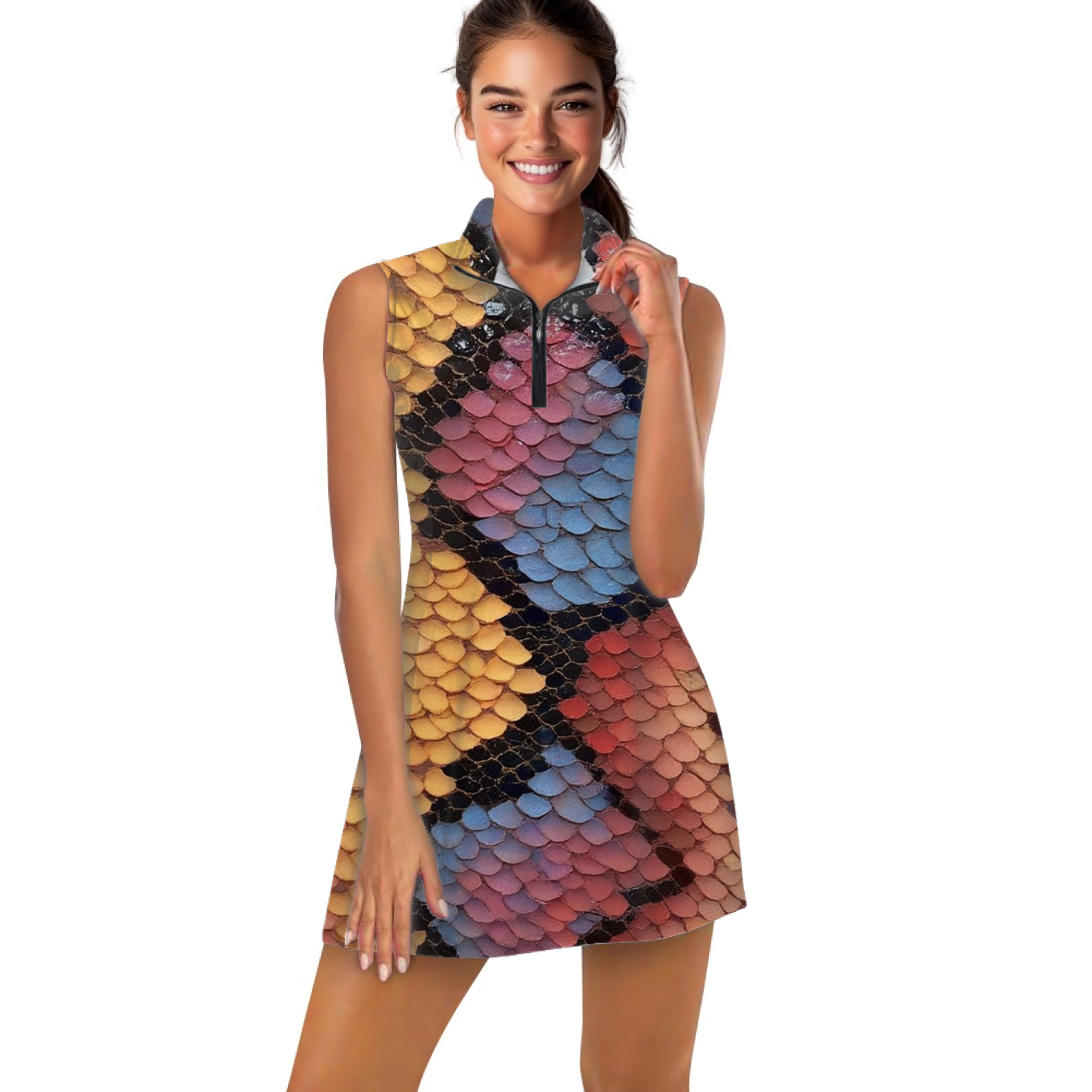 Colorful snakeskin patterned texture Sports Dresses Women Tennis Dress ...