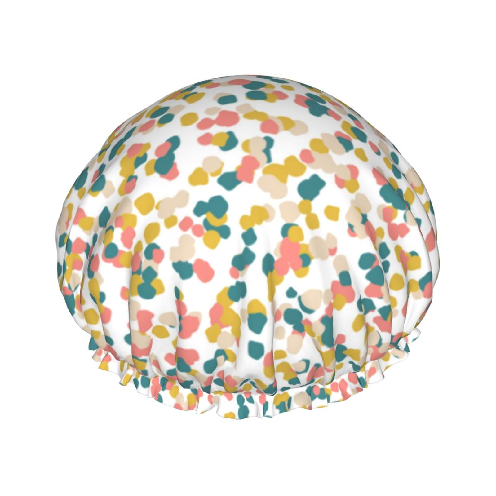 Colorful spots pattern Shower Cap, Reusable Bath Hair Hat for all Hair ...