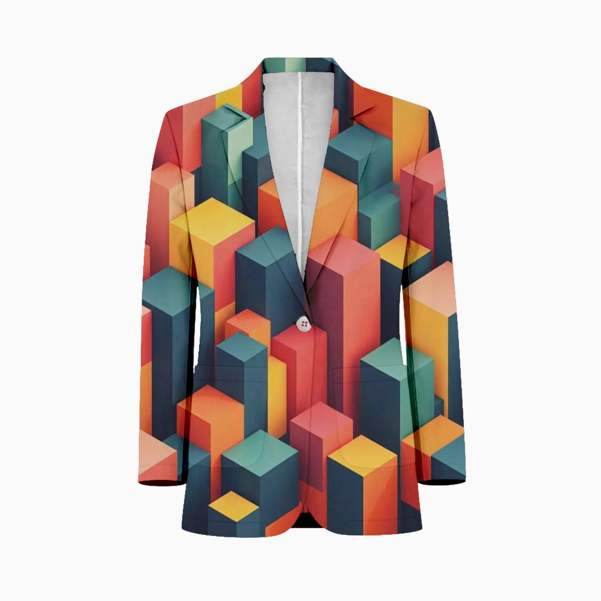 Colorful squares Modern Art Customized Men's Suits full man Shawl ...