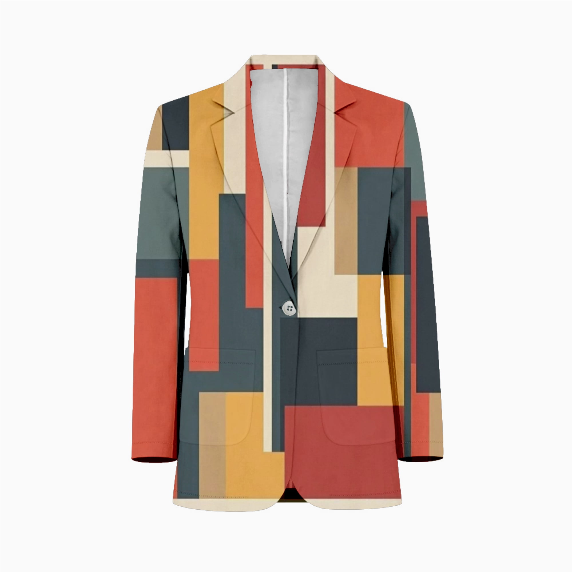 Colorful squares geometric modern art Mens Suits Shawl Collar Slim Fit ...