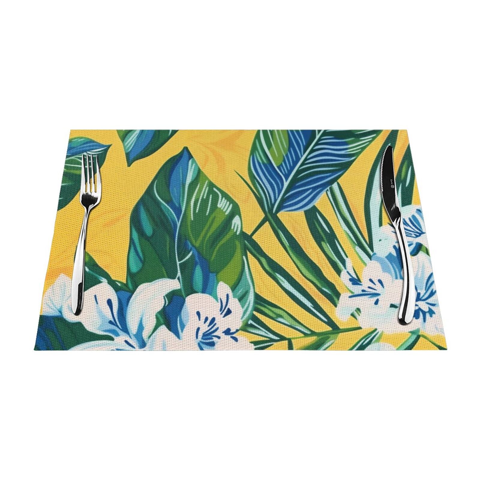 Colorful tropical patterns Table mat can be wiped, dinner mat set, felt ...