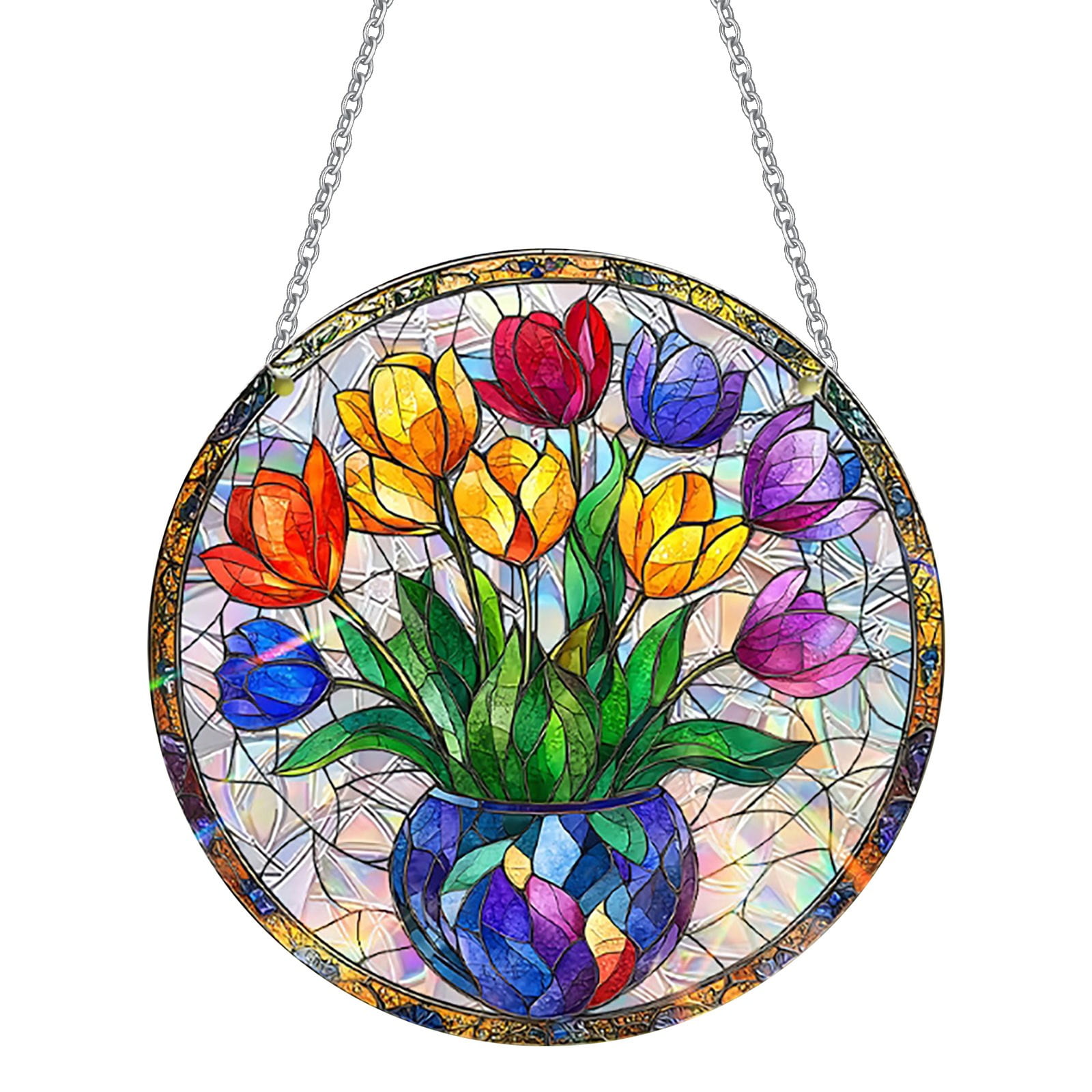 Colorfule Flower Acrylic Window Hanging Metal Flower for Windows ...