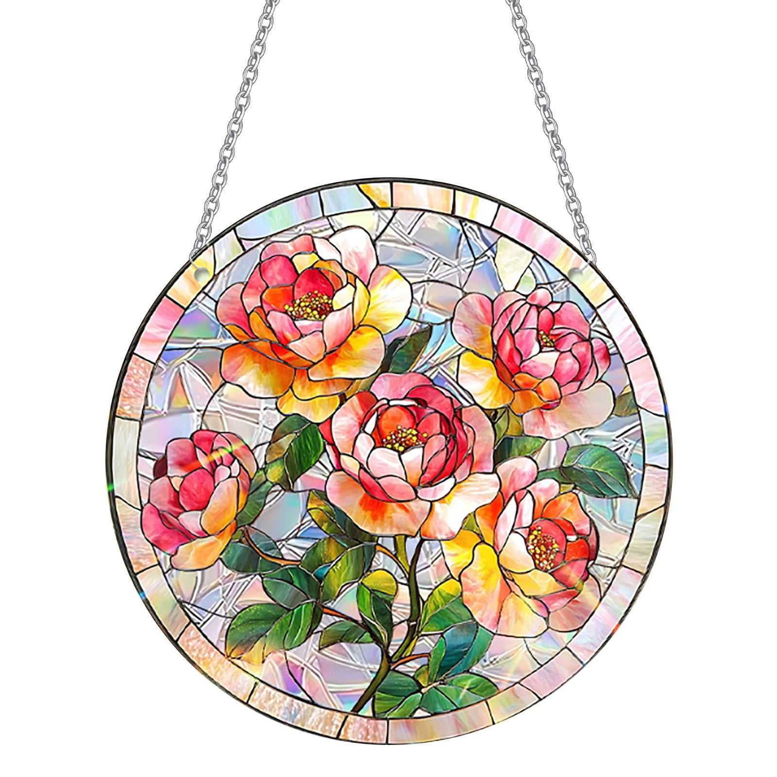 Colorfule Flower Acrylic Window Hanging Metal Flower for Windows ...