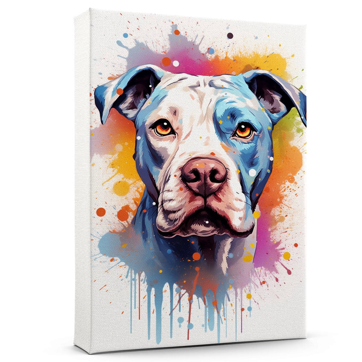 Colorfull American Bulldog Wall Art Abstract Dog Canvas Animal Canvas ...