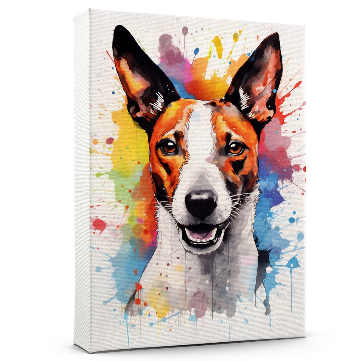 Colorfull Basenji Wall Art Abstract Dog Canvas Animal Canvas Painting Prints Cute Picture for ...