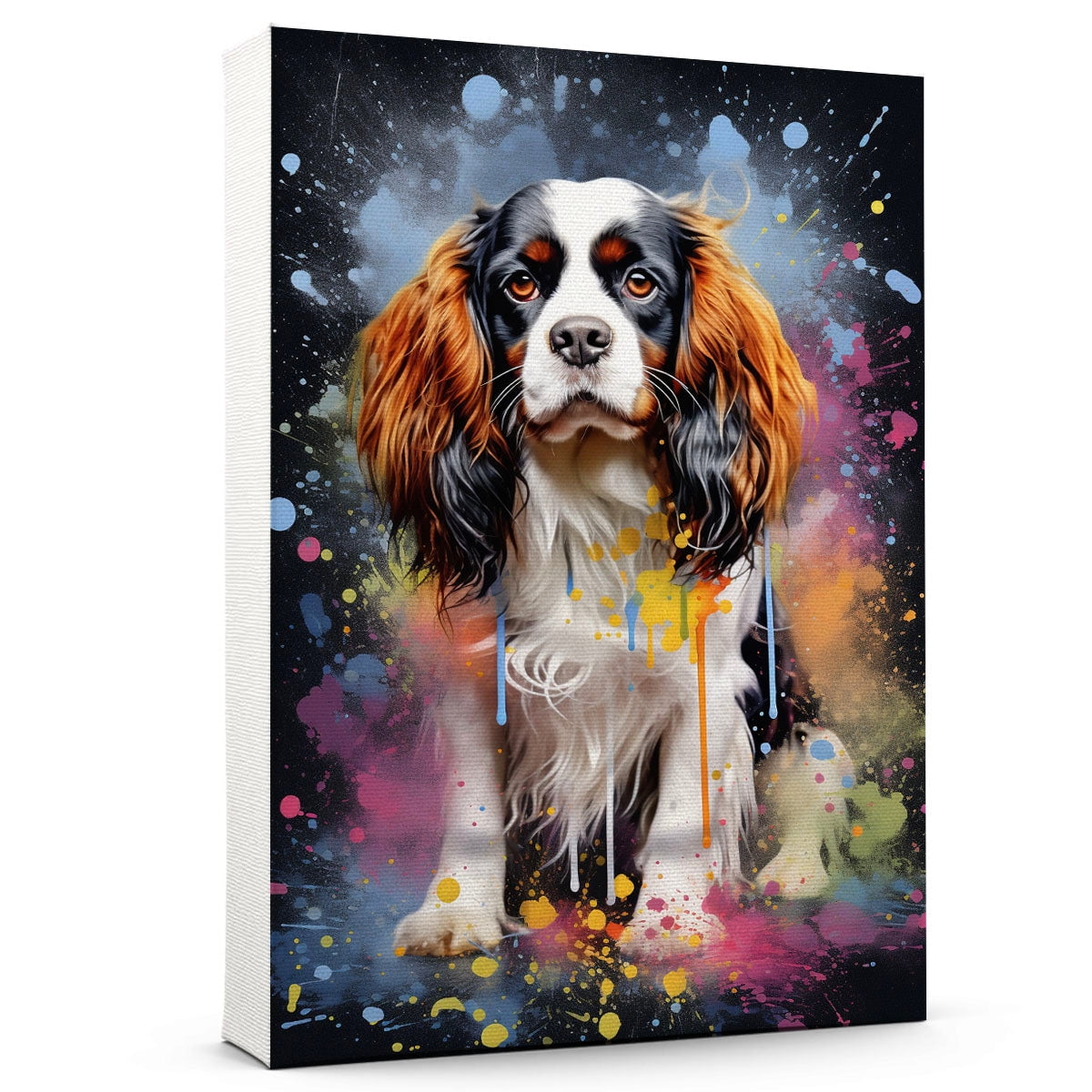 Colorfull English Toy Spaniel Wall Art Abstract Dog Canvas Animal ...