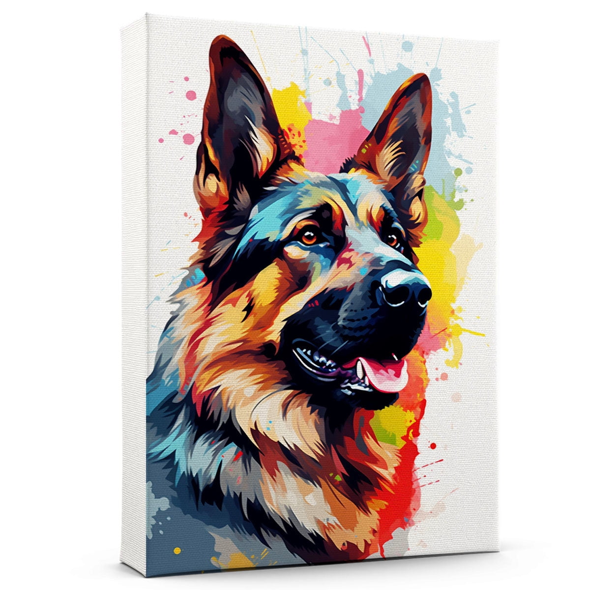 Colorfull German Shepherd Wall Art Abstract Dog Canvas Animal Canvas ...
