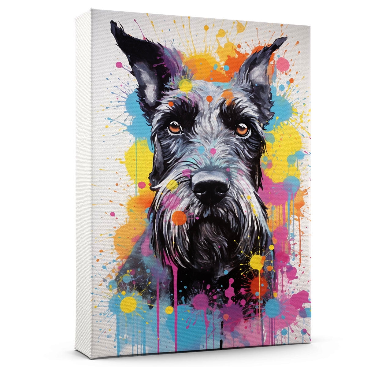 Colorfull Giant Schnauzer Wall Art Abstract Dog Canvas Animal Canvas ...