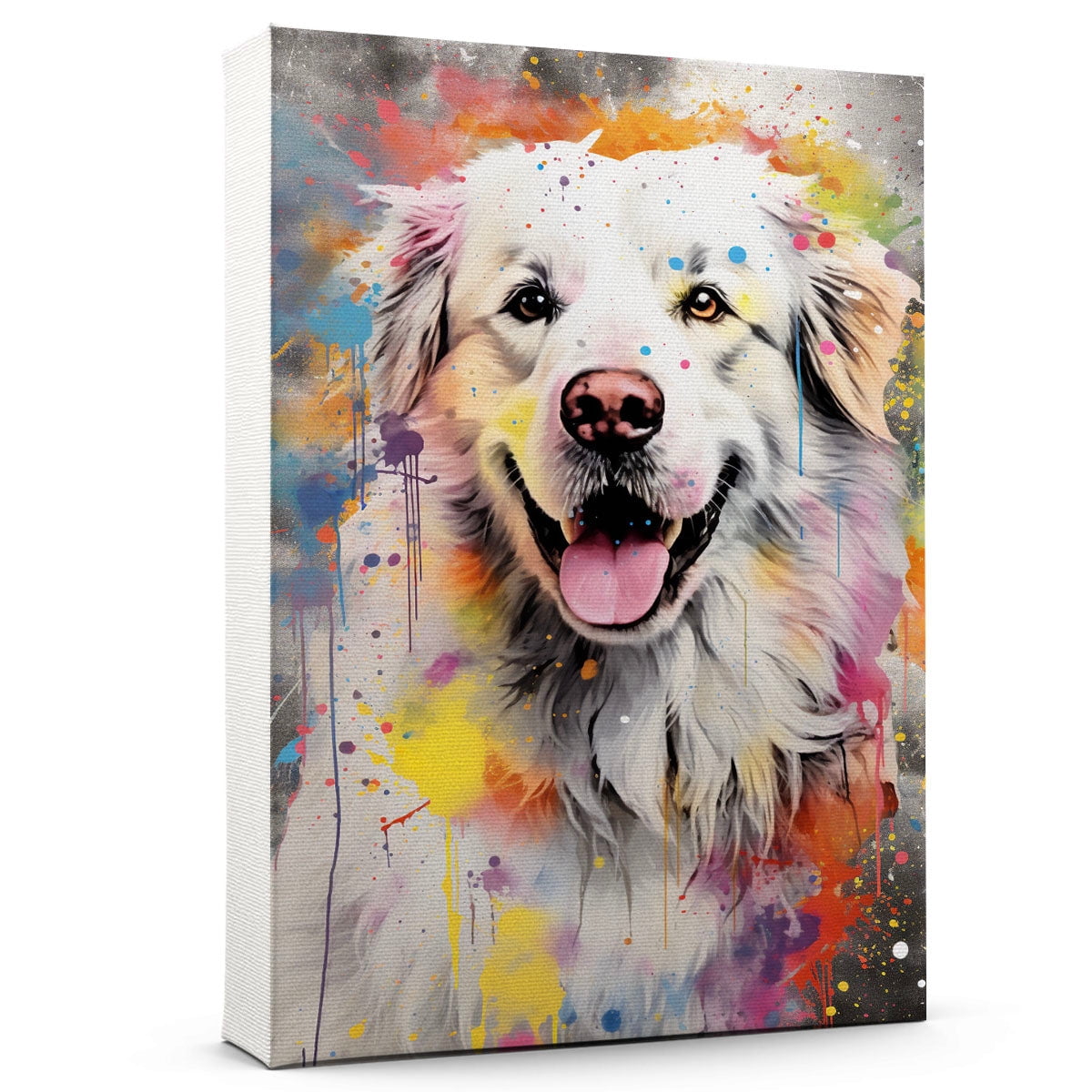 Colorfull Great Pyrenees Wall Art Abstract Dog Canvas Animal Canvas ...