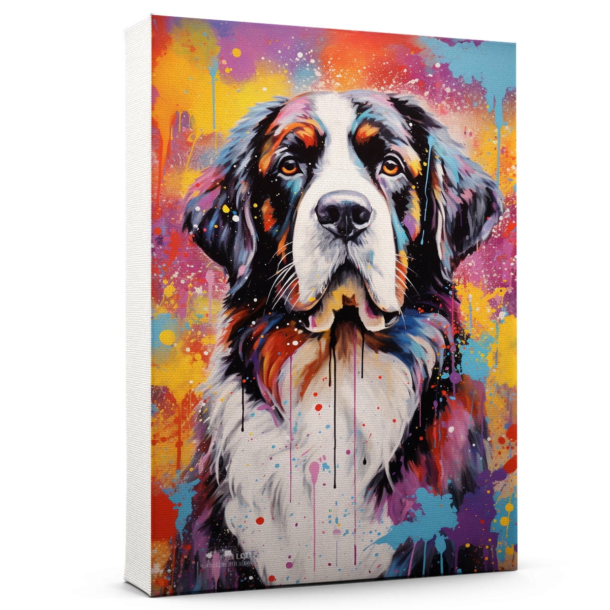 Colorfull Saint Bernard Wall Art Abstract Dog Canvas Animal Canvas ...