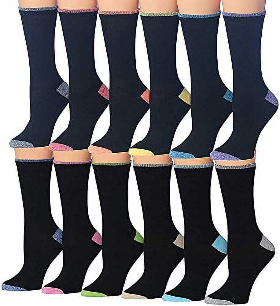 Colorfut Women's 12 Pairs Colorful Patterned Crew Socks WC73-AB-N1 ...