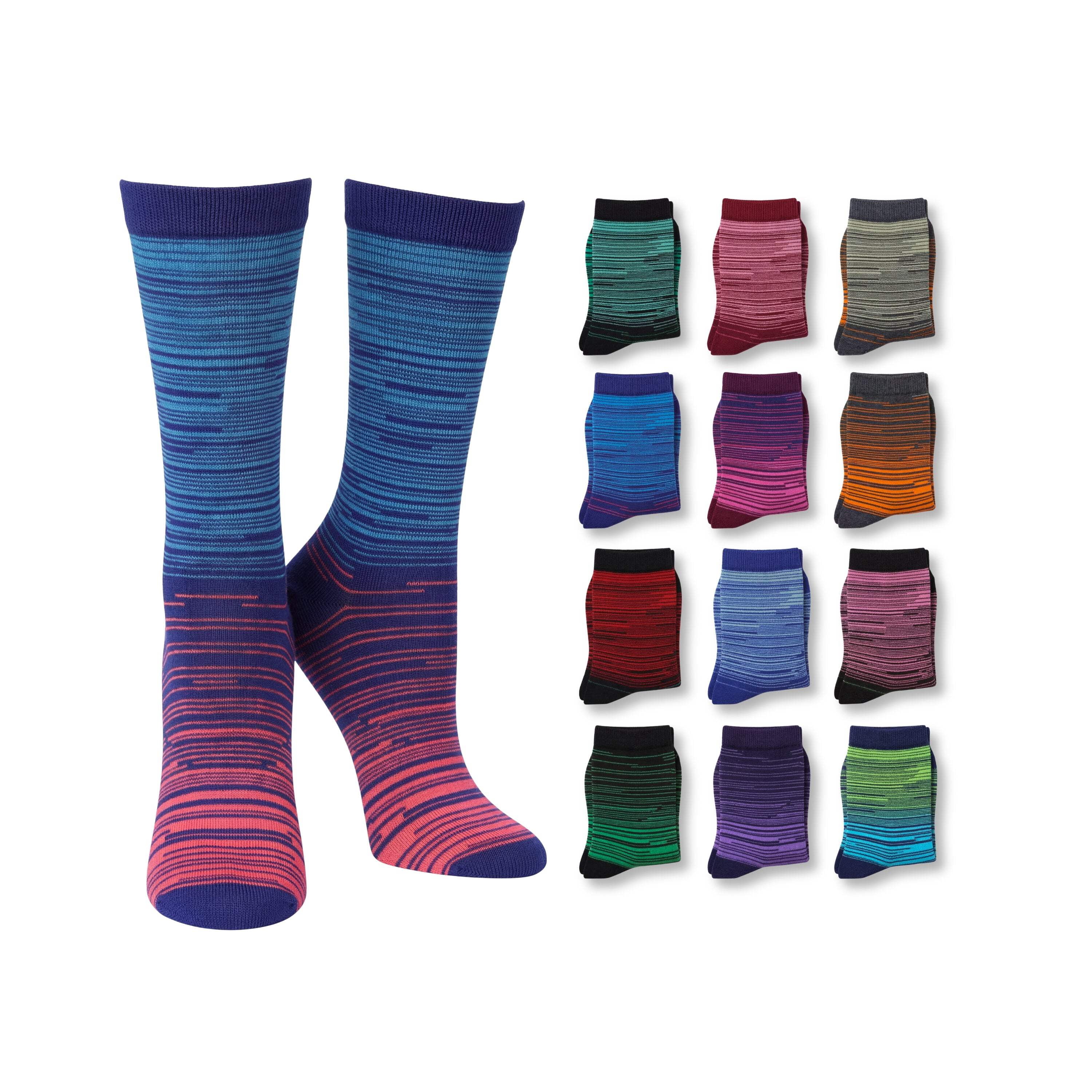 Colorfut Women's 12 Pairs Colorful Patterned Crew Socks WC91-AB ...