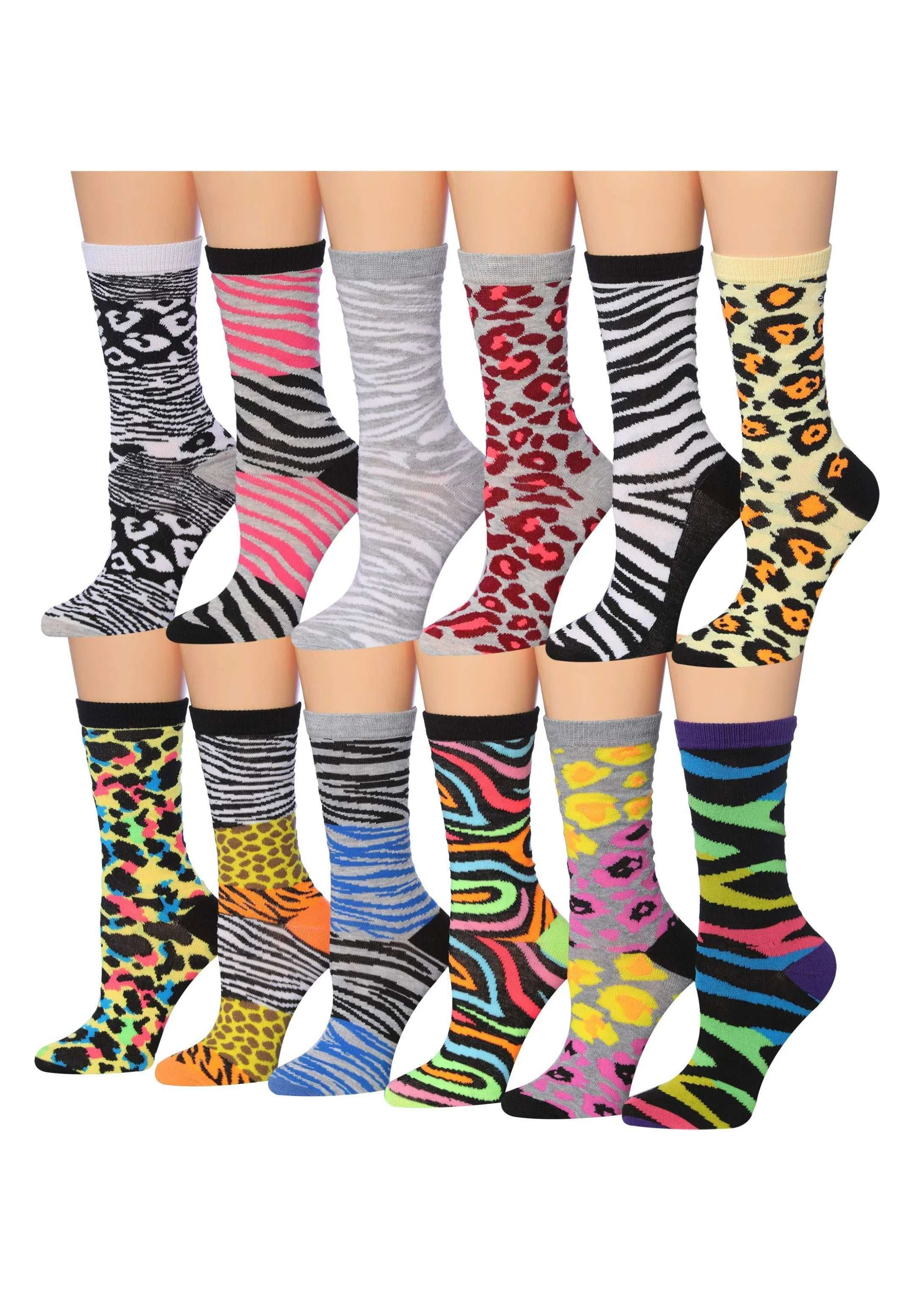 Colorfut Women's 12 Pairs Colorful Patterned Crew Socks WC97-AB ...