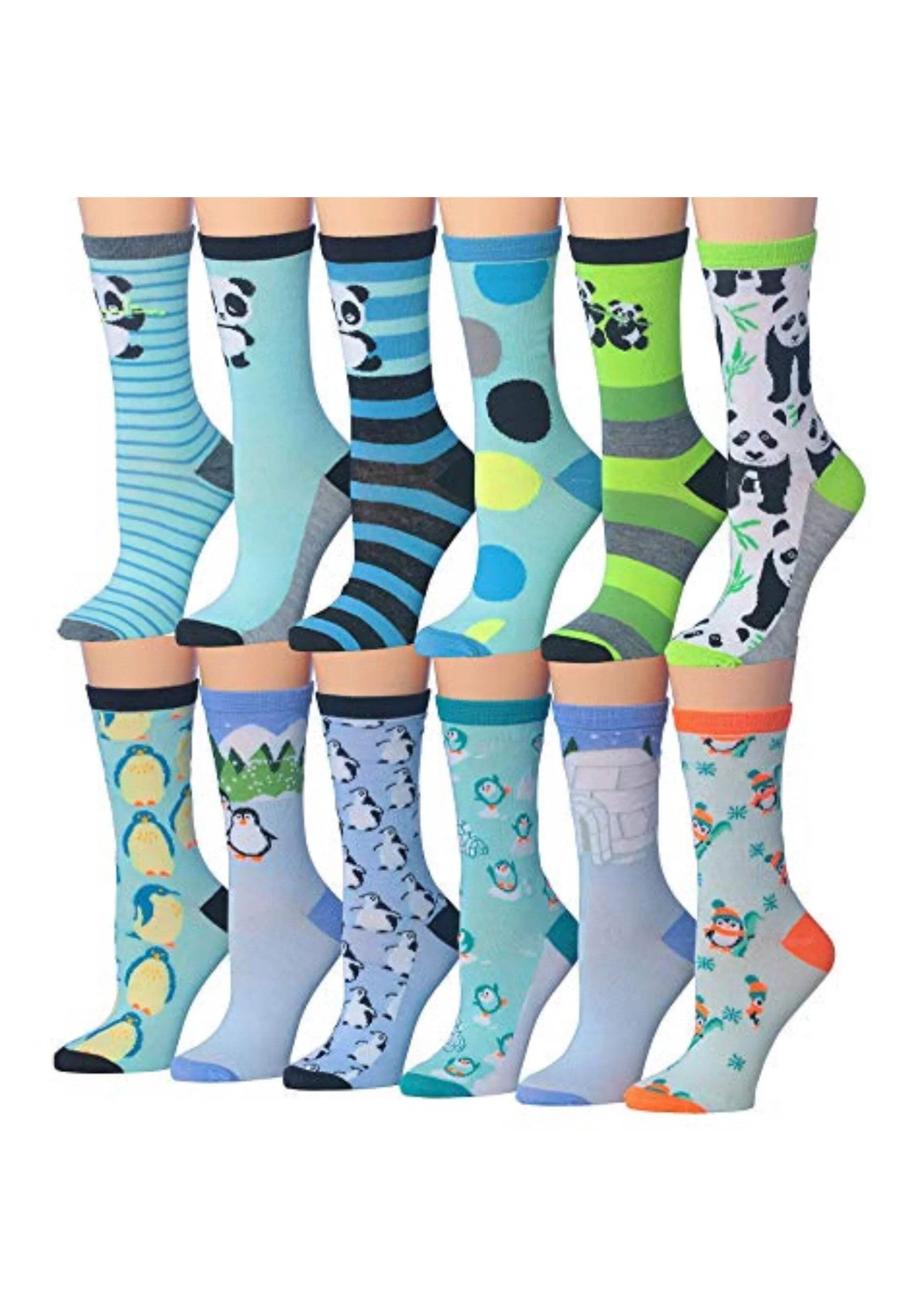 Colorfut Women's 12 Pairs Colorful Patterned Crew Socks - Walmart.com