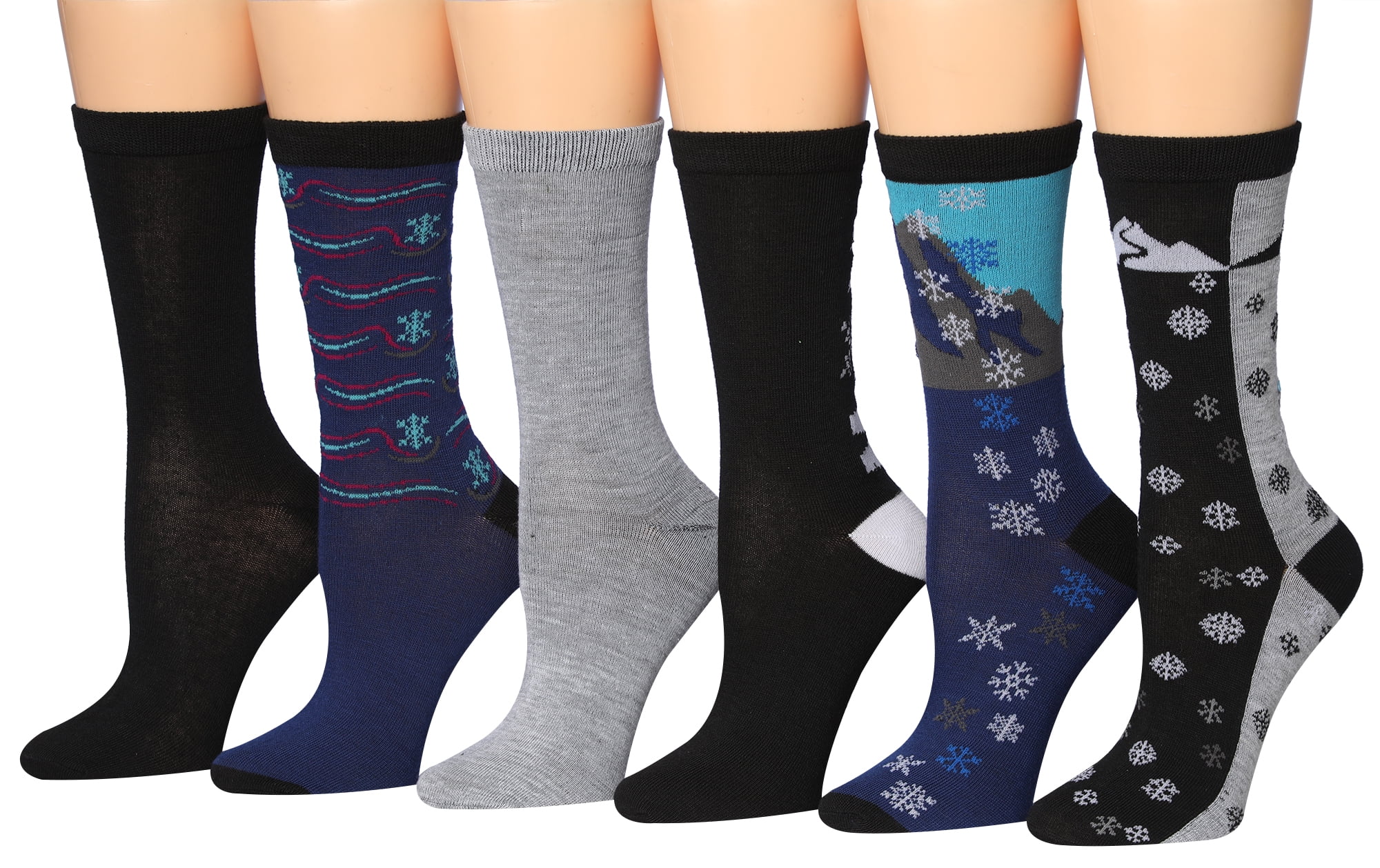 Colorfut Women's 6-Pairs Colorful Funky Patterned Crew Dress Socks ...