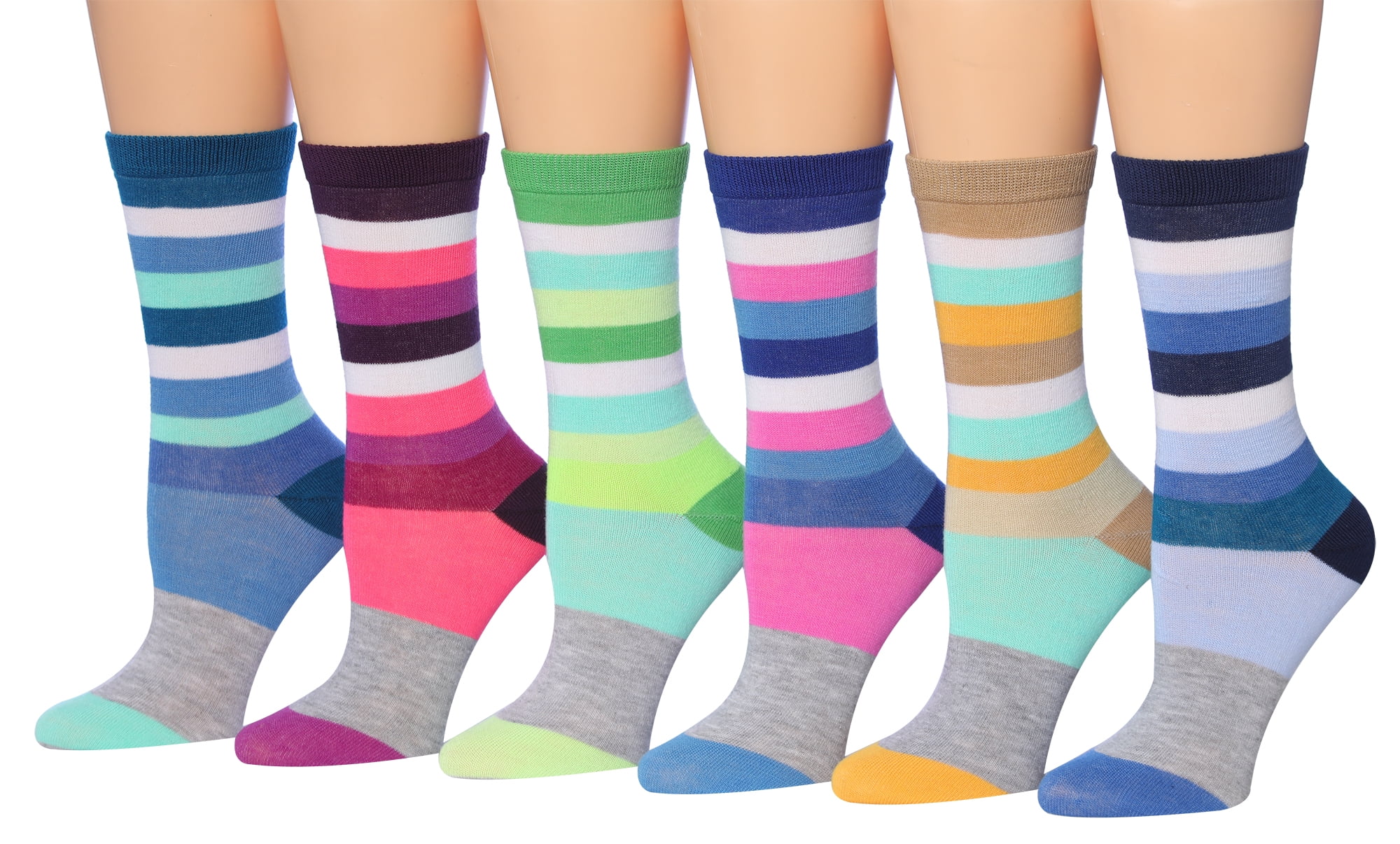 Colorfut Women's 6-Pairs Colorful Funky Patterned Crew Dress Socks WC43 ...