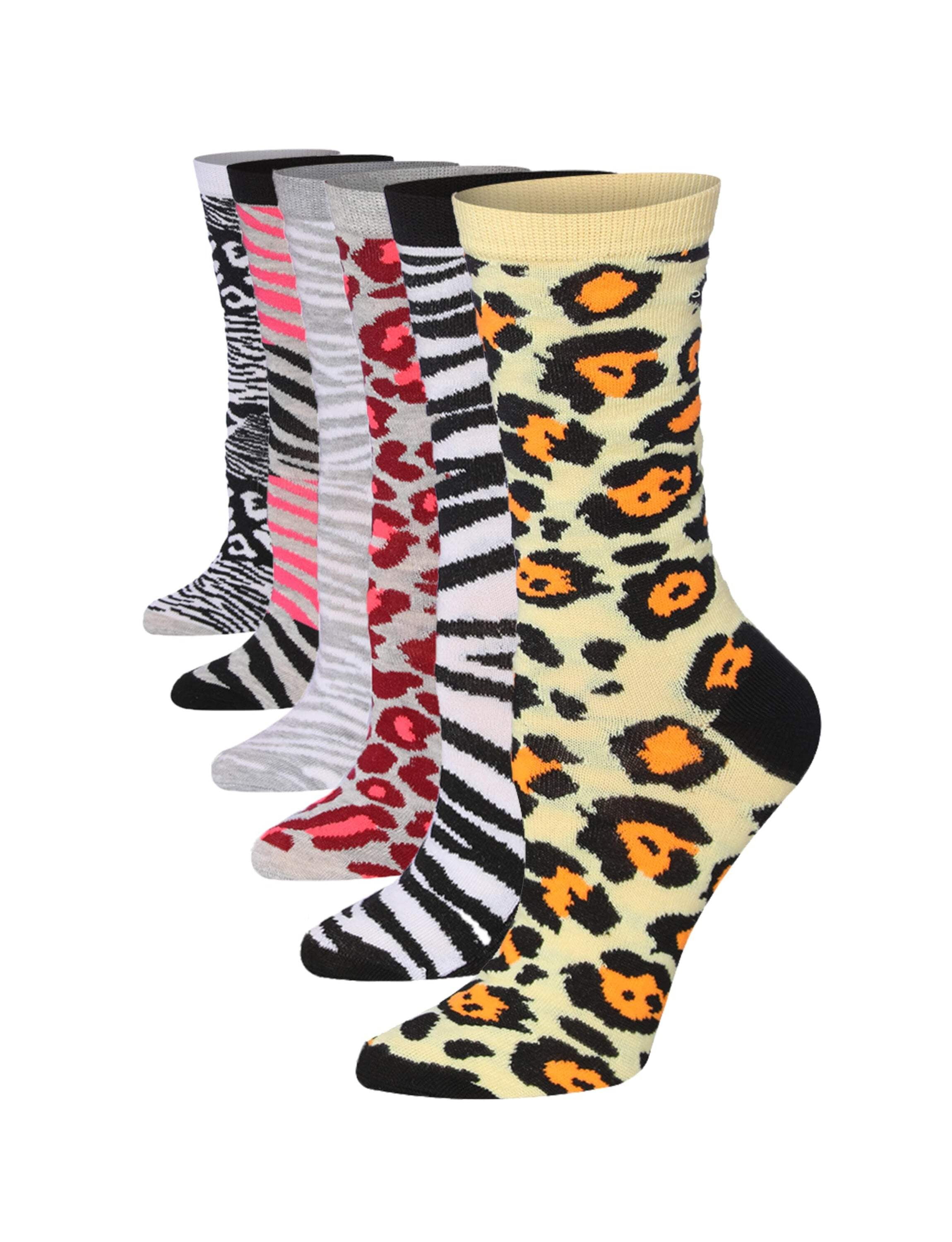Colorfut Women's 6-Pairs Colorful Funky Patterned Crew Dress Socks WC97 ...