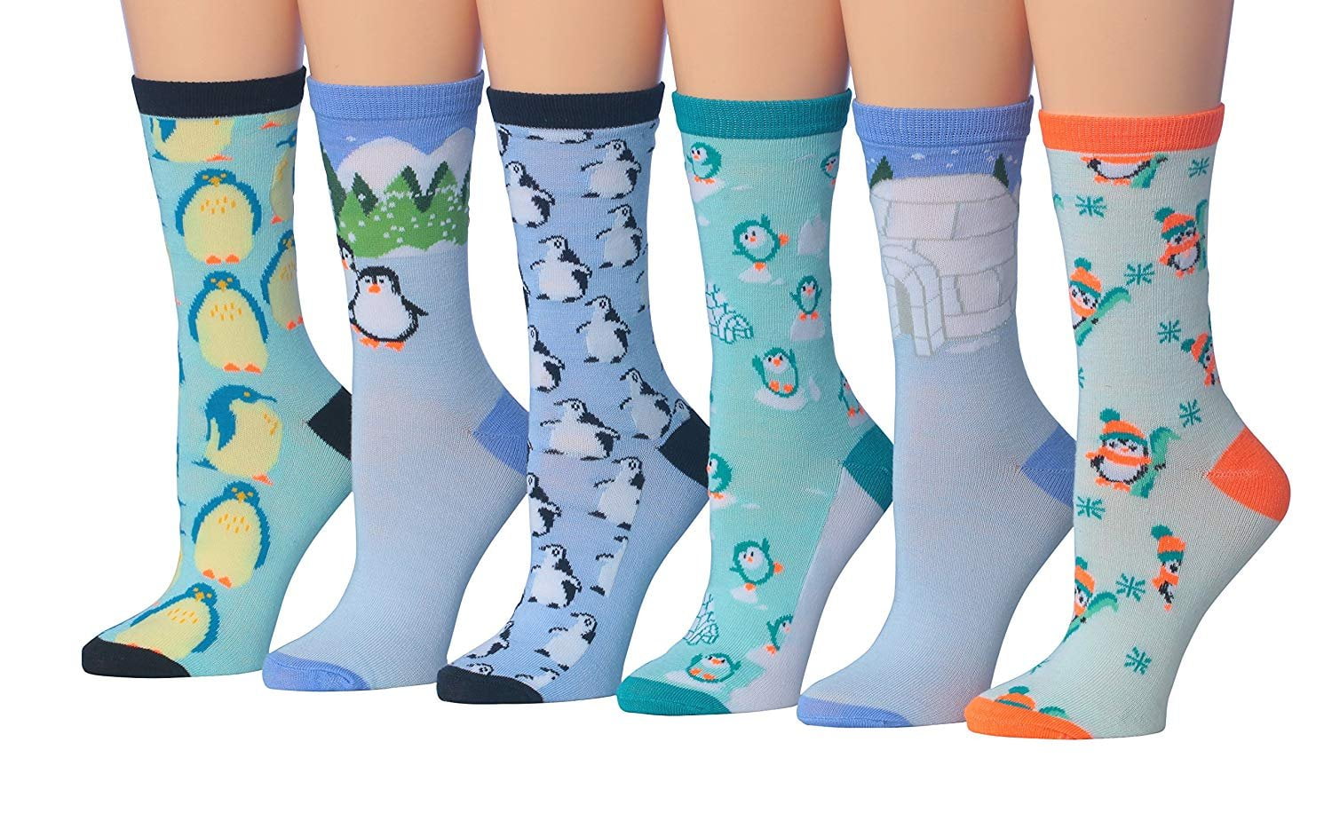 Colorfut Women's 6 Pairs Colorful Patterned Crew Socks - Walmart.com