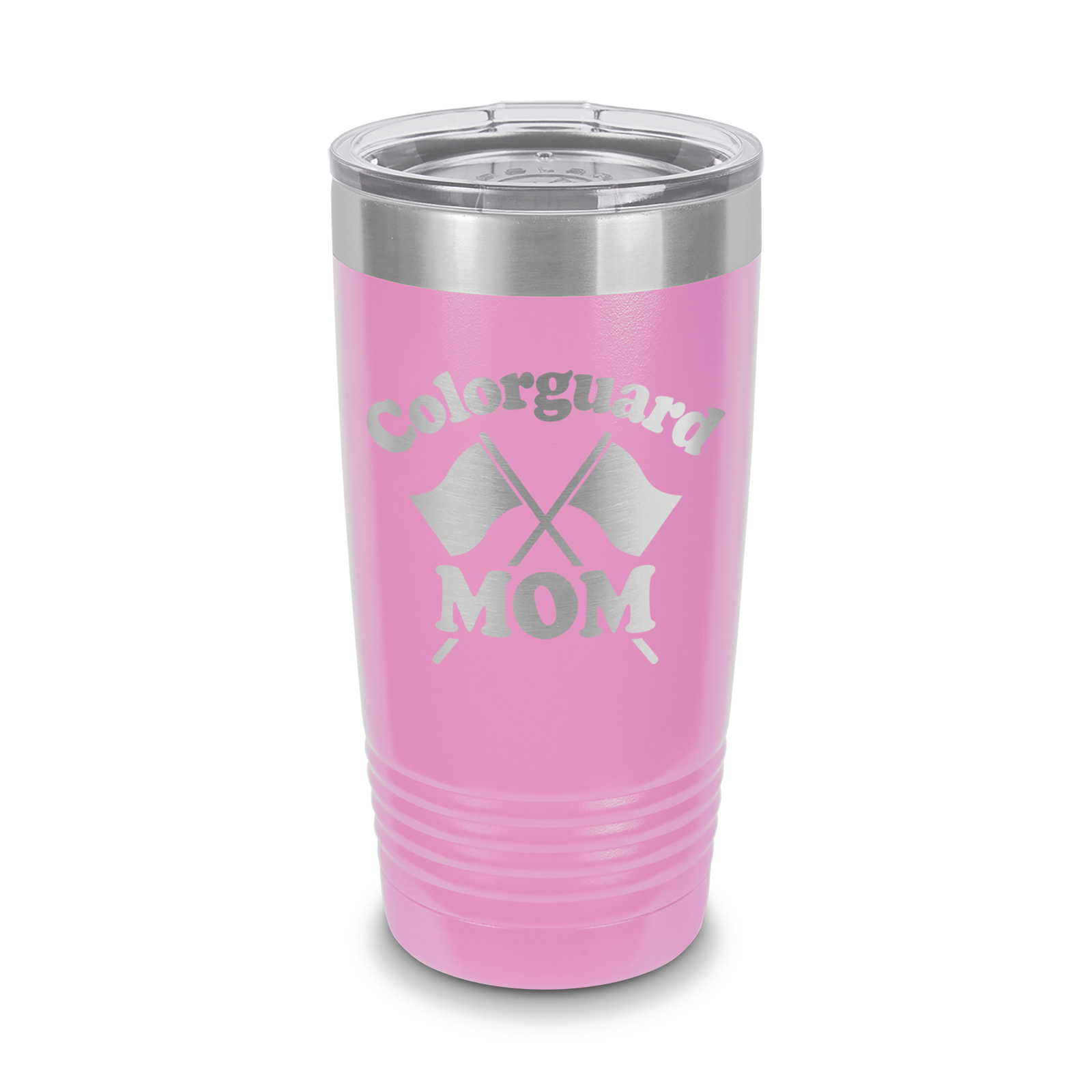 Colorguard Mom Tumbler 20 oz - Laser Engraved w/ Clear Lid - Stainless ...