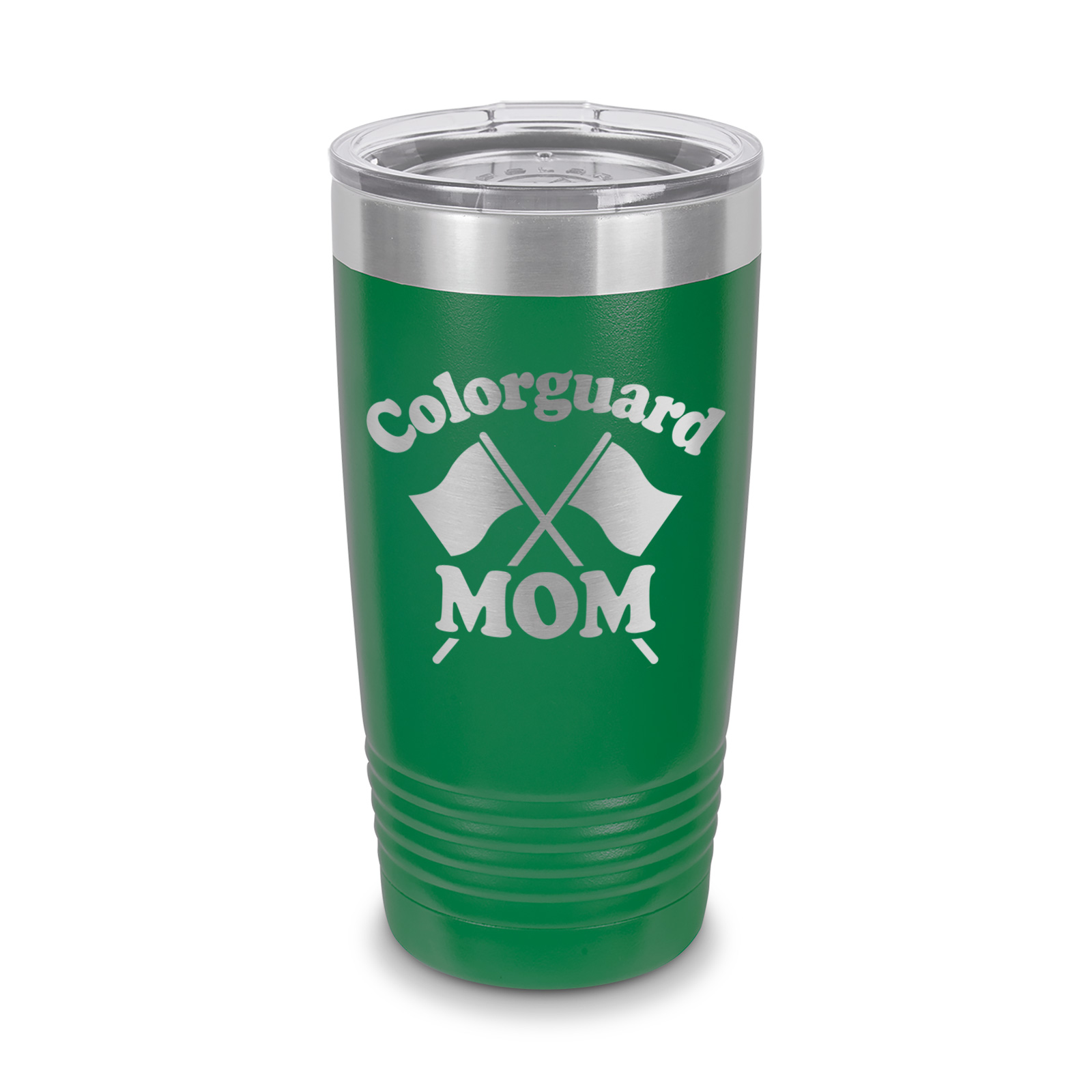 Colorguard Mom Tumbler 20 oz - Laser Engraved w/ Clear Lid - Stainless ...