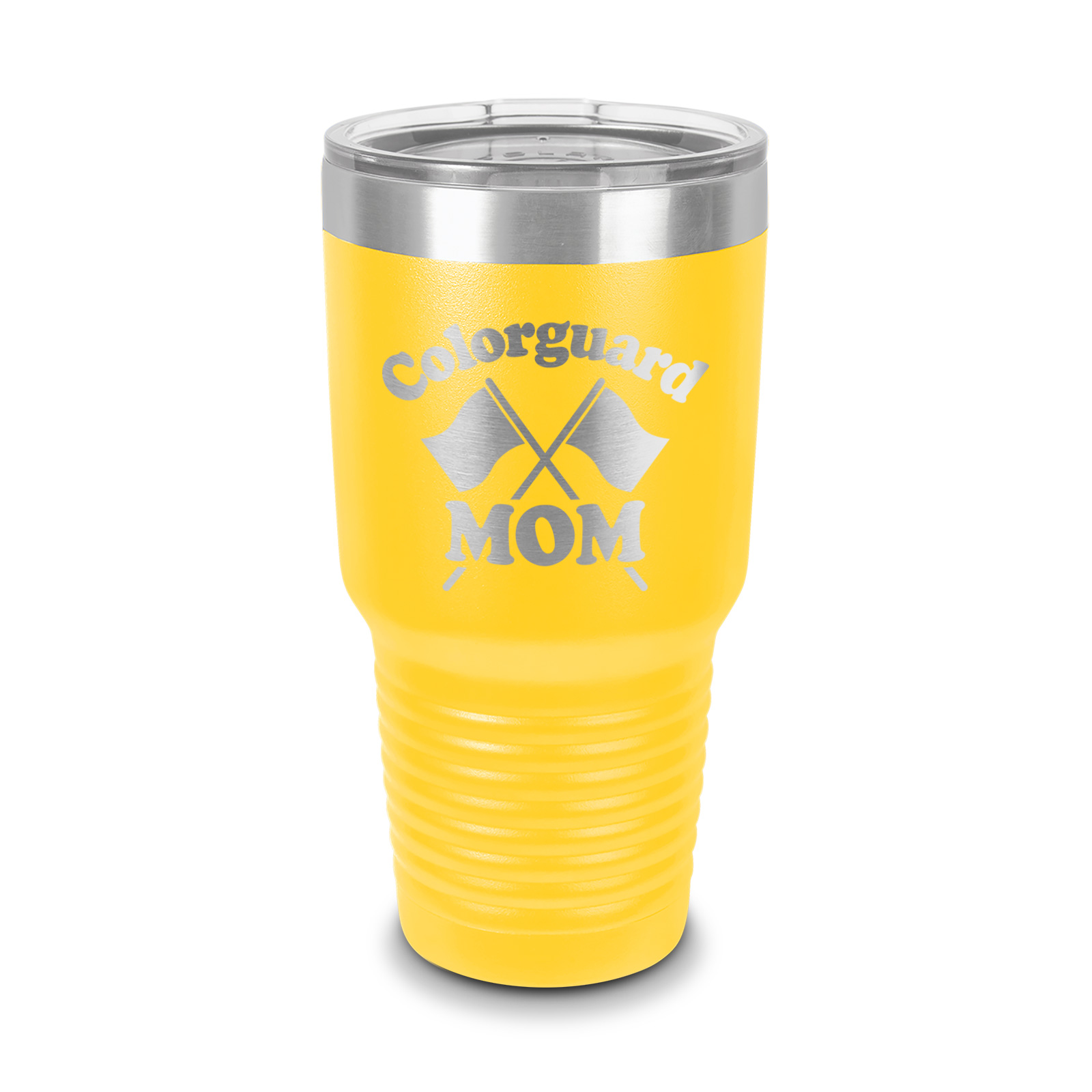 Colorguard Mom Tumbler 30 oz - Laser Engraved w/ Clear Lid - Stainless ...