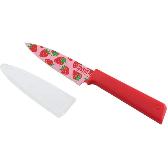 Colori+ Non-Stick Straight Paring Knife with Safety Sheath 4 inch/10.16 ...