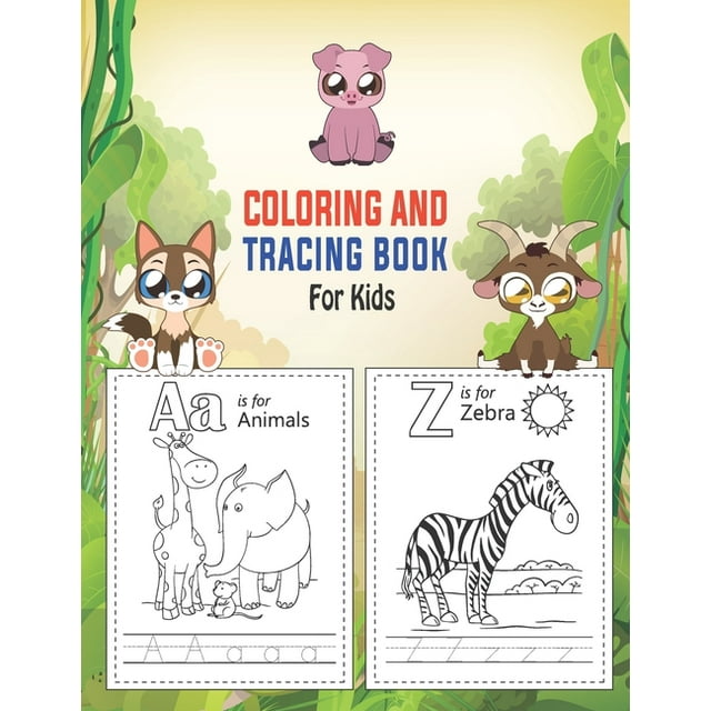 Coloring And Tracing Book For Kids: Letter Tracing - Coloring cute ...