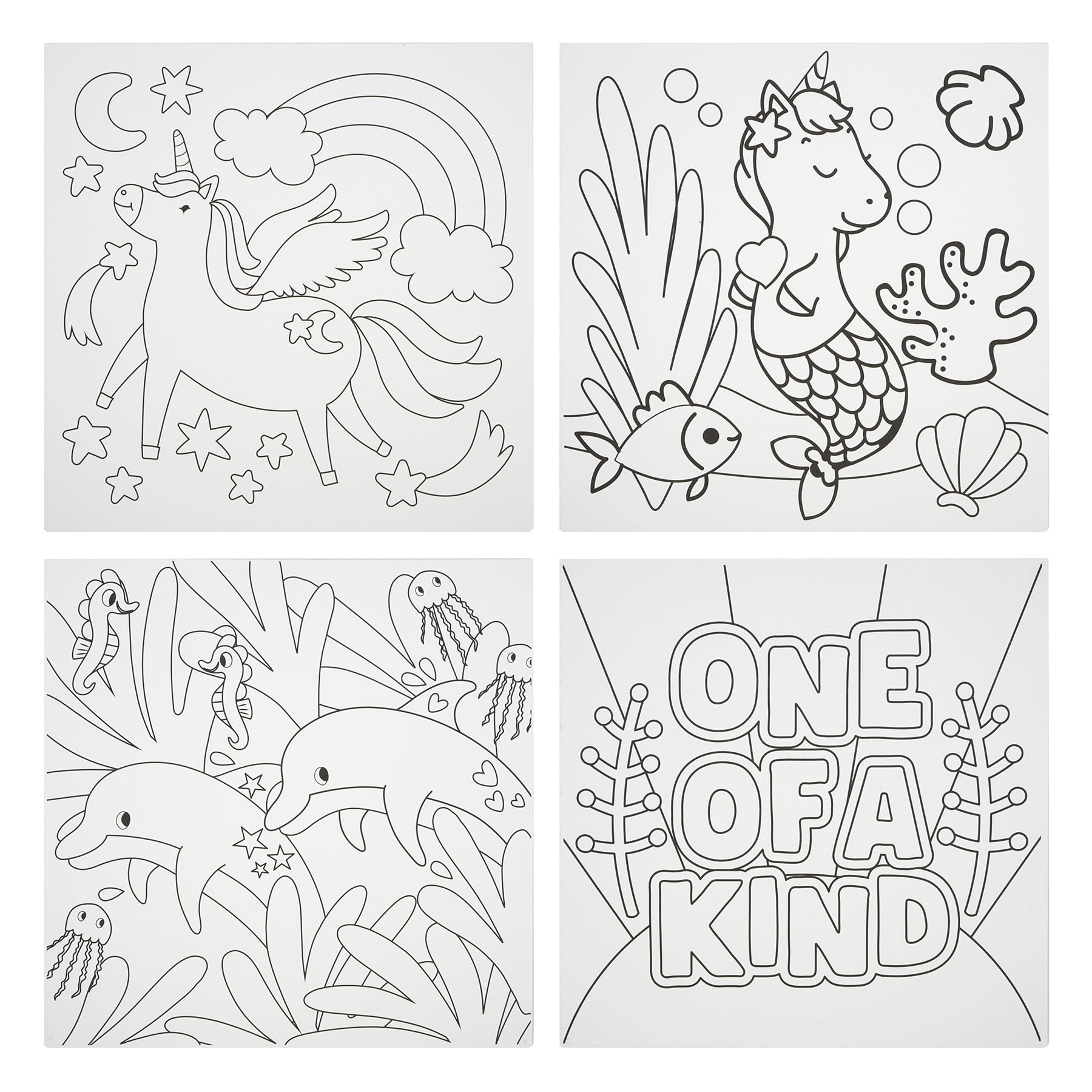 Coloring Board Assortment No.2 by Creatology – 8"x8" Pre-Printed Boards ...
