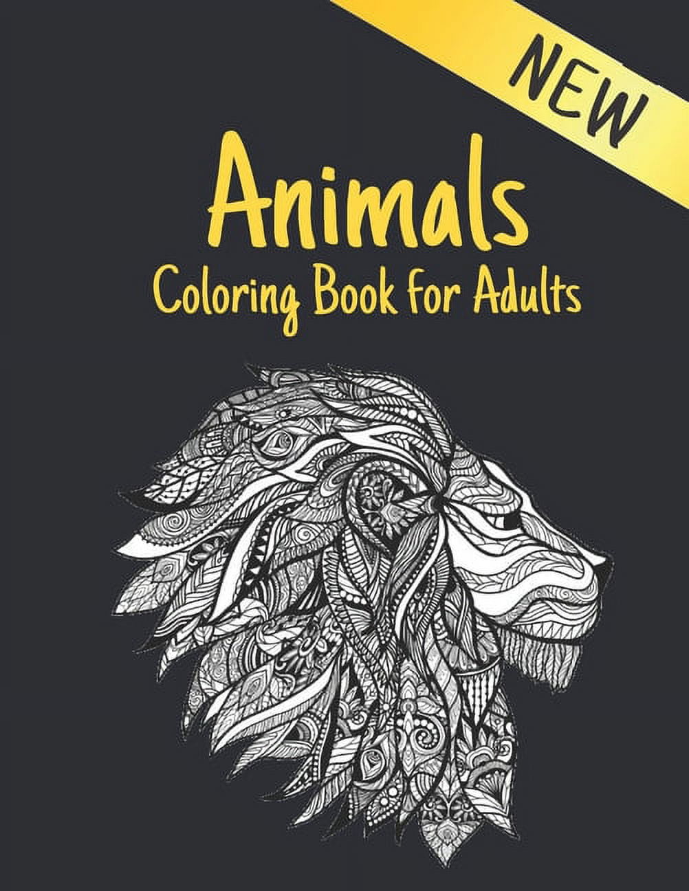 Coloring Book for Adults Animals: Stress Relieving 100 One Sided Animal Designs Coloring Book ...