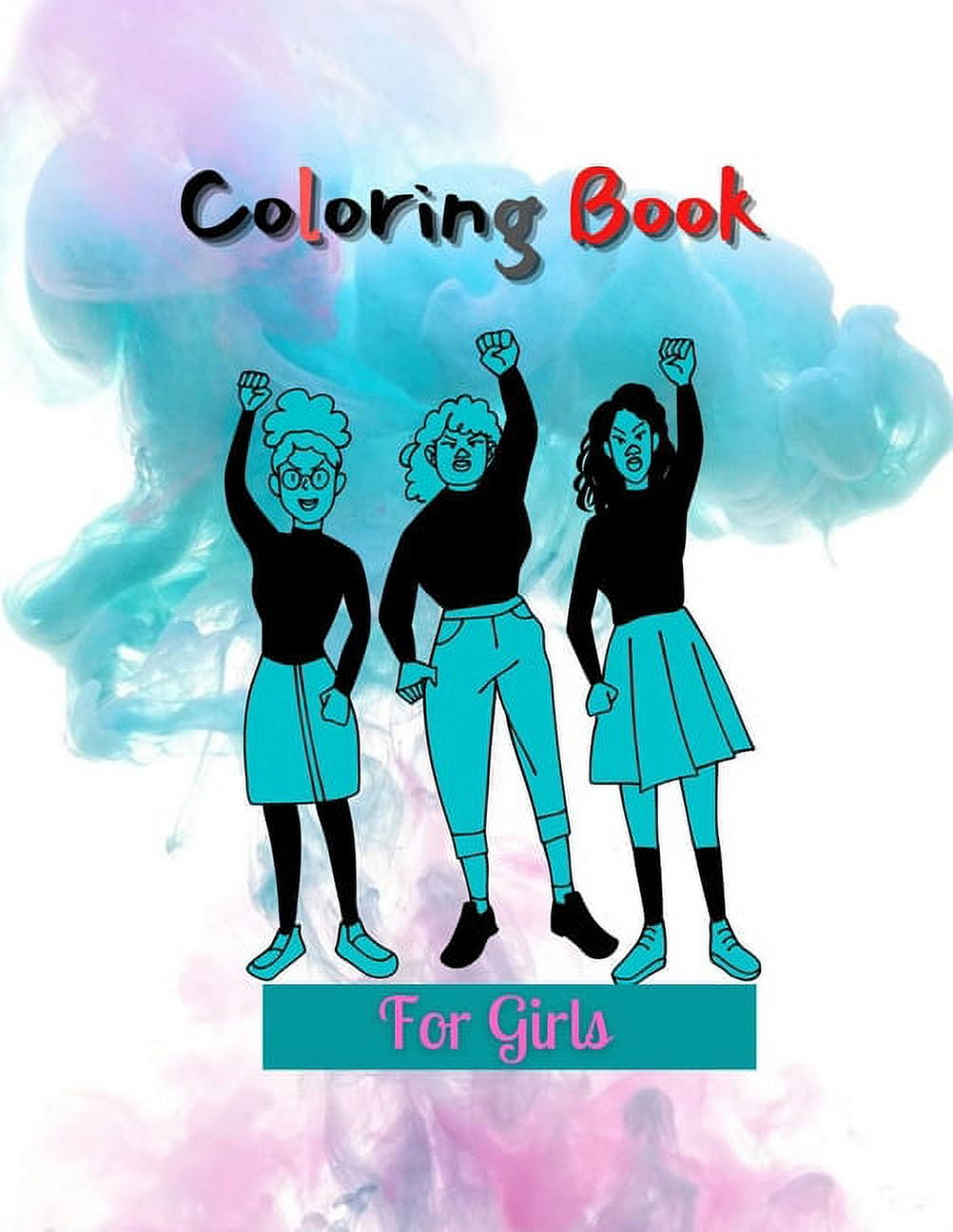 Coloring Book For Girls: Coloring Book with Flowers, Butterflies and ...