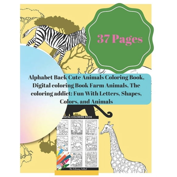 Coloring Book for Kids: Alphabet Back Cute Animals Coloring Book ...