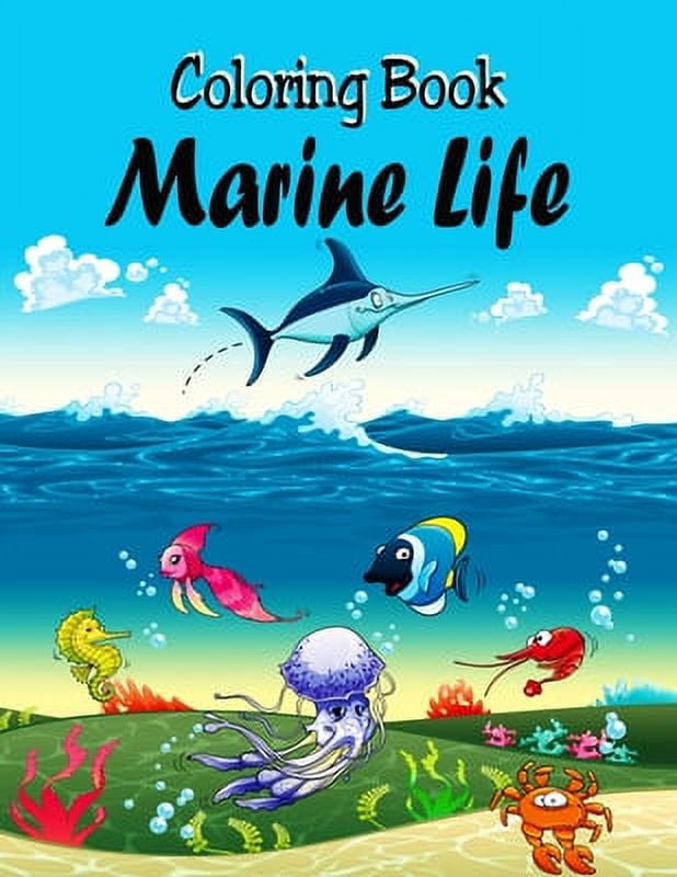 Pre-Owned Coloring Book - Marine Life: Adult Coloring Book With ...