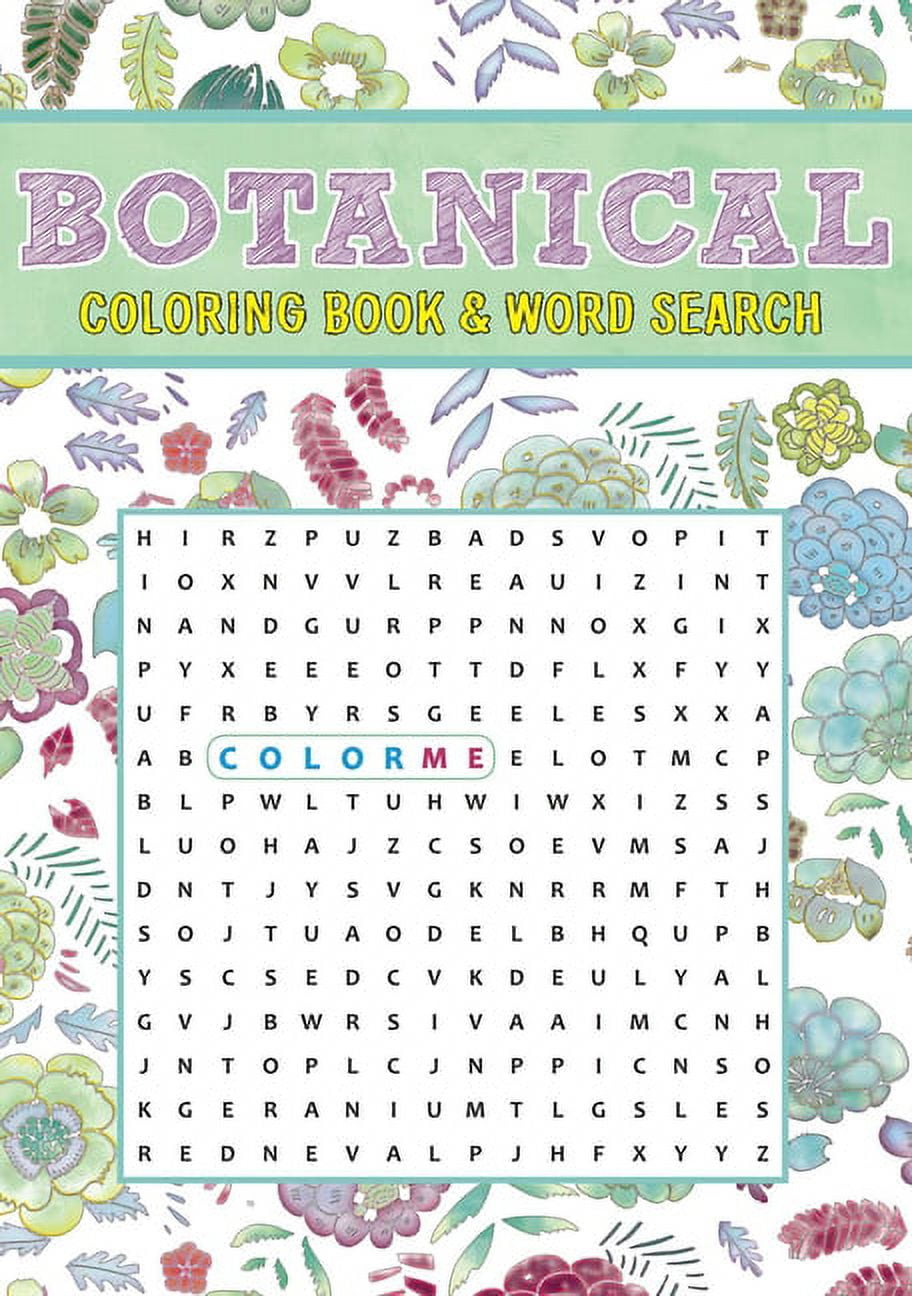 Coloring Book & Word Search: Botanical Coloring Book & Word Search ...