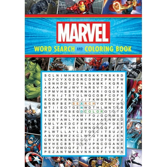 Coloring Book & Word Search: Marvel Word Search and Coloring Book ...